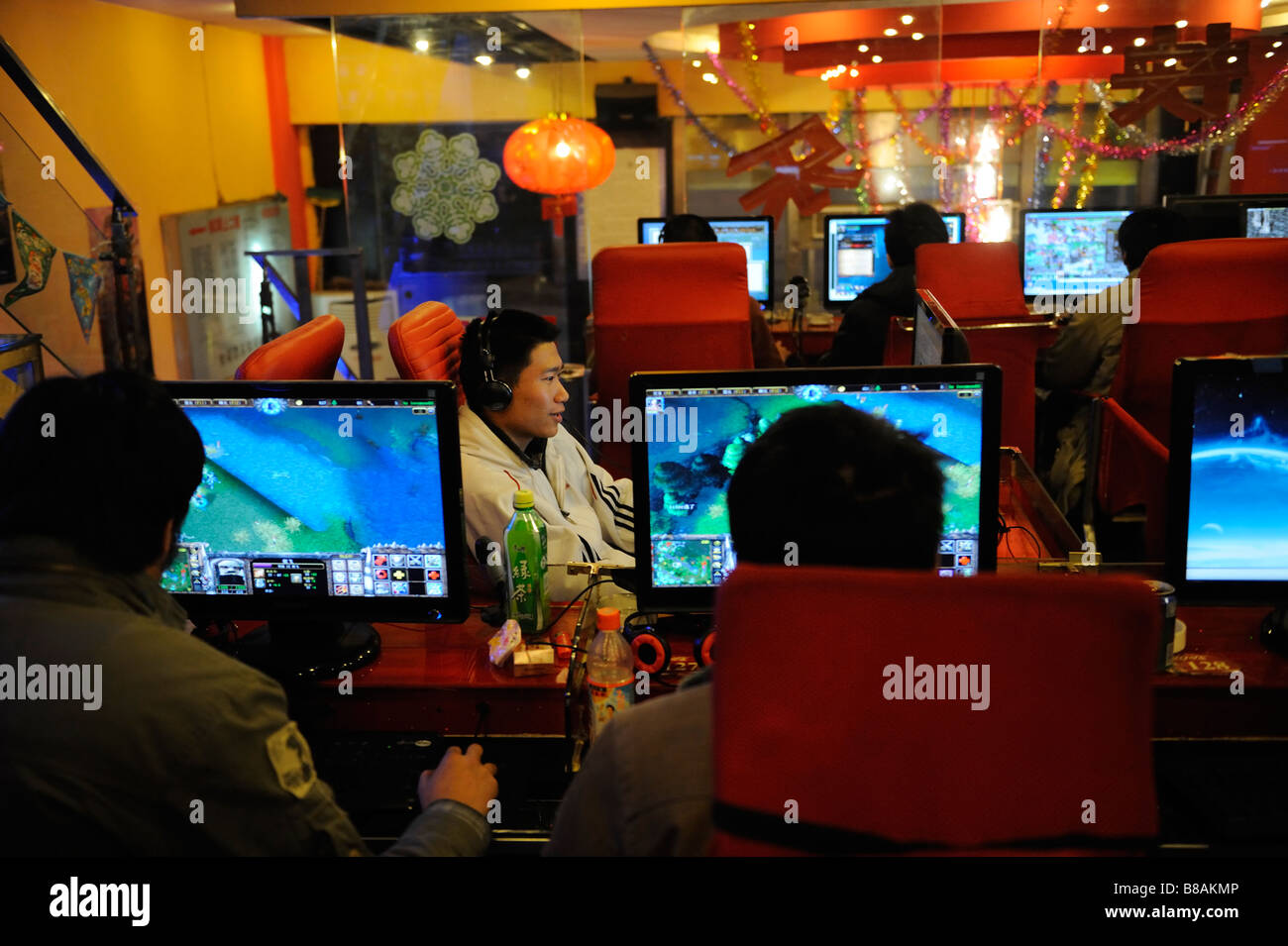 An internet cafe in Nanchang, Jiangxi province, China. 27-Jan-2009 ...
