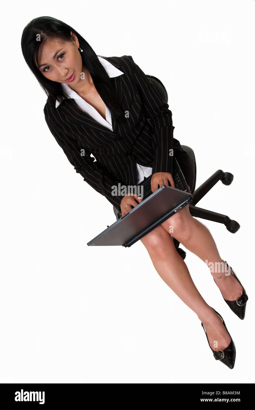 Office woman typing on computer Cut Out Stock Images & Pictures - Alamy