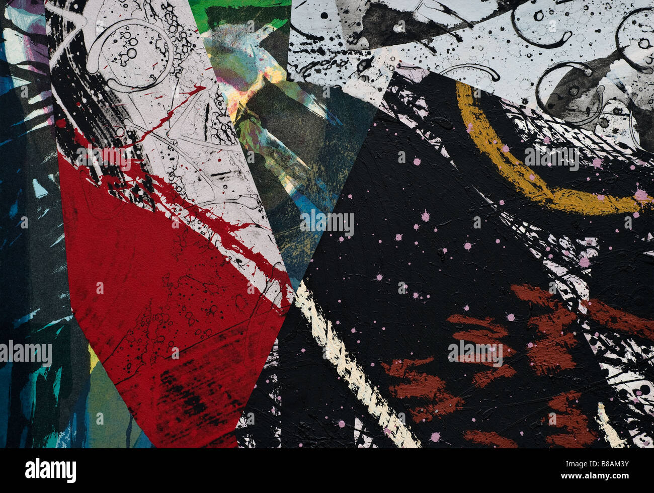 Hand Painted Paper Collage as Design Element Created by the ...