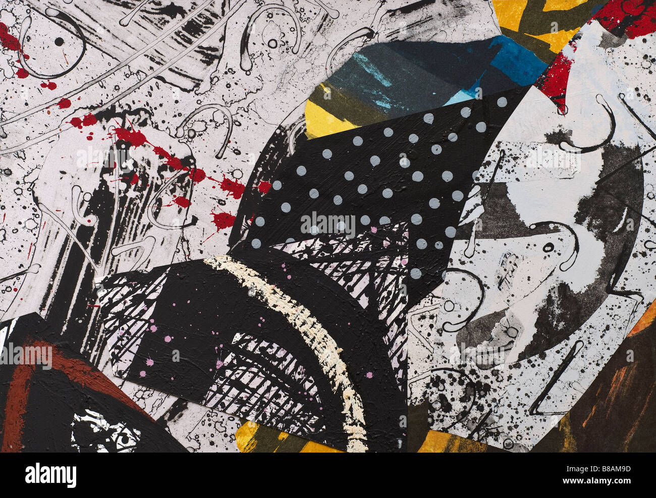 Hand Painted Paper Collage as Design Element Created by the ...