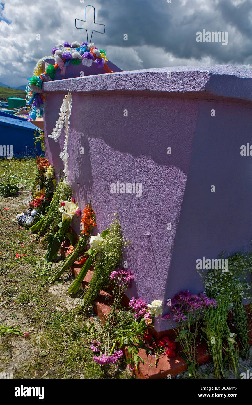 Colorful cemetery near San Nicolas Western Highlands Guatemala Stock ...