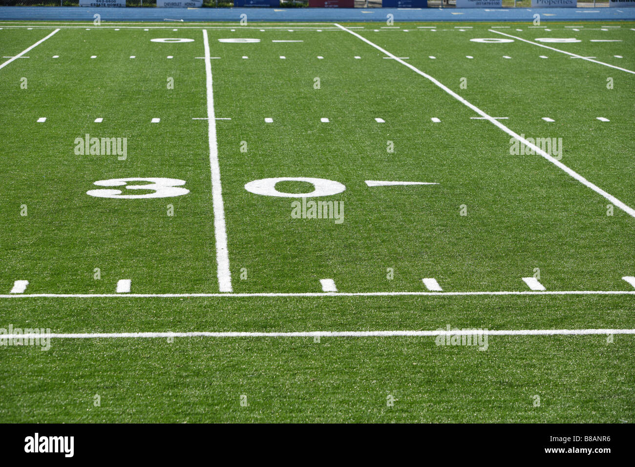 A new astro turf foot ball field Stock Photo - Alamy