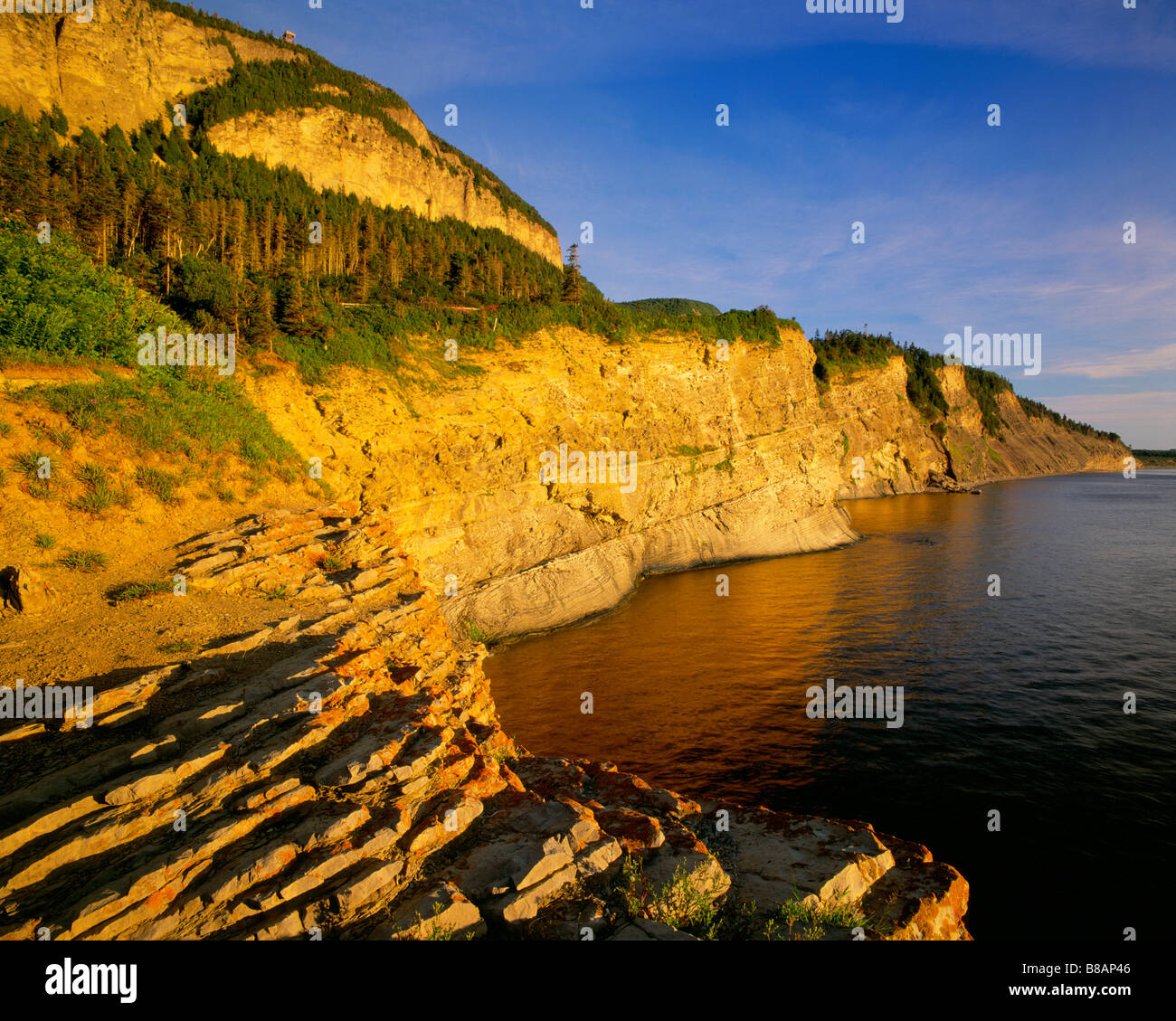 Mount St Alban Cliffs Sunset, Forillon National Park,Gaspesie, Quebec ...