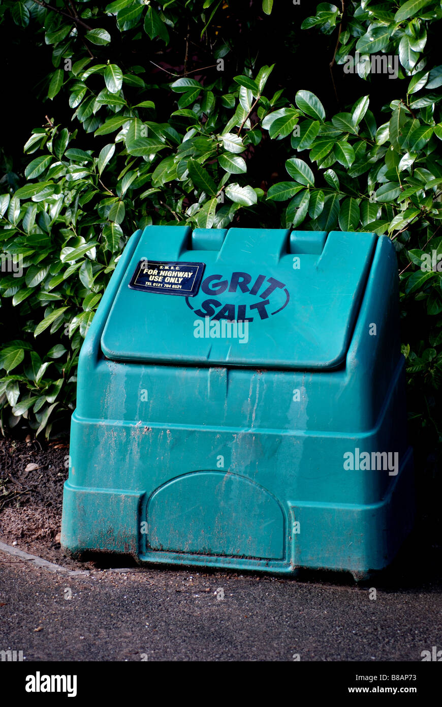 Roadside grit and salt bin, UK Stock Photo - Alamy