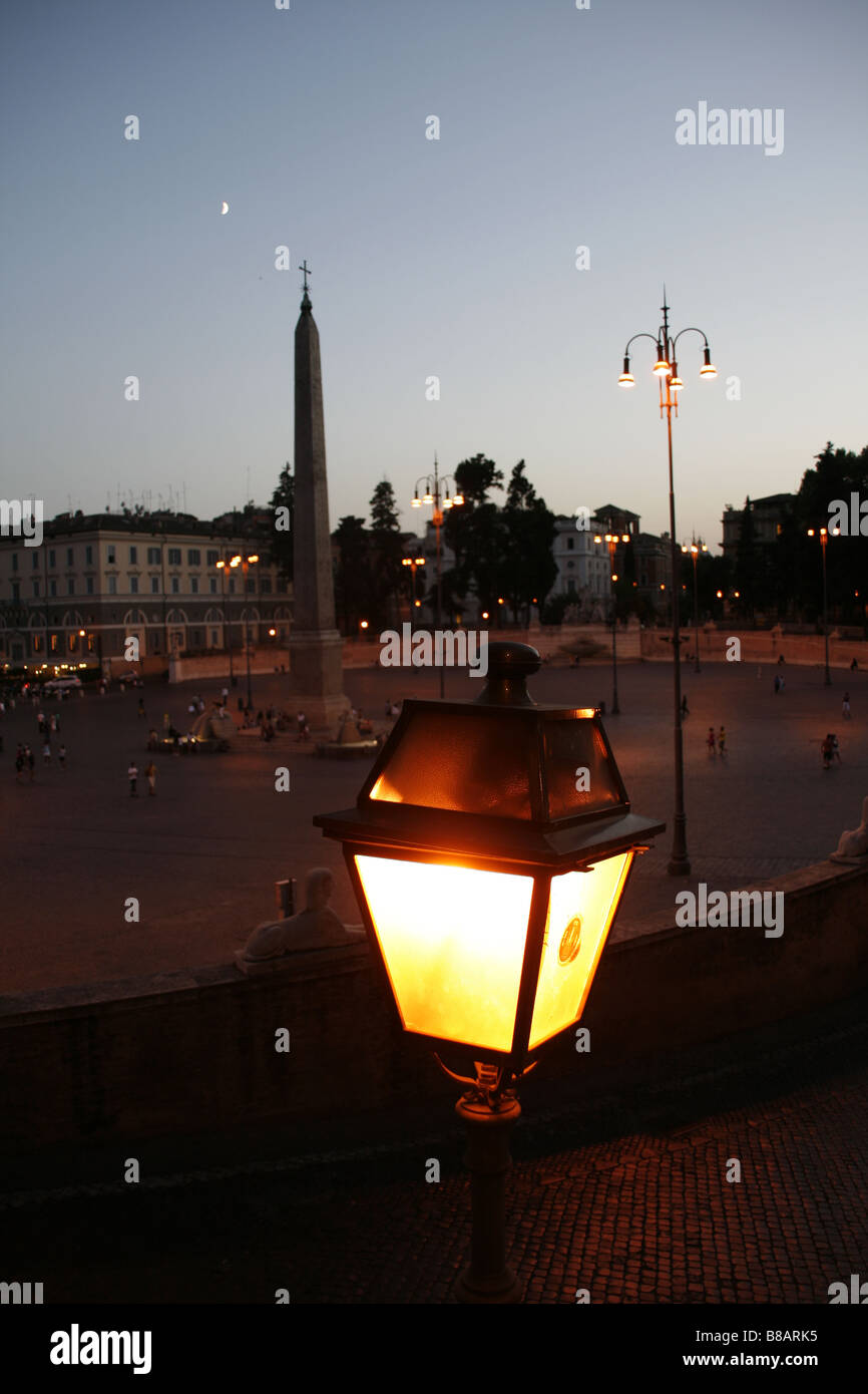Piazza del popolo at night in rome hi-res stock photography and images ...