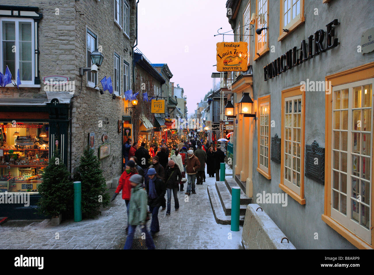 Petit-Champlain Street Quartier Petit-Champlain, Quebec City, Quebec ...