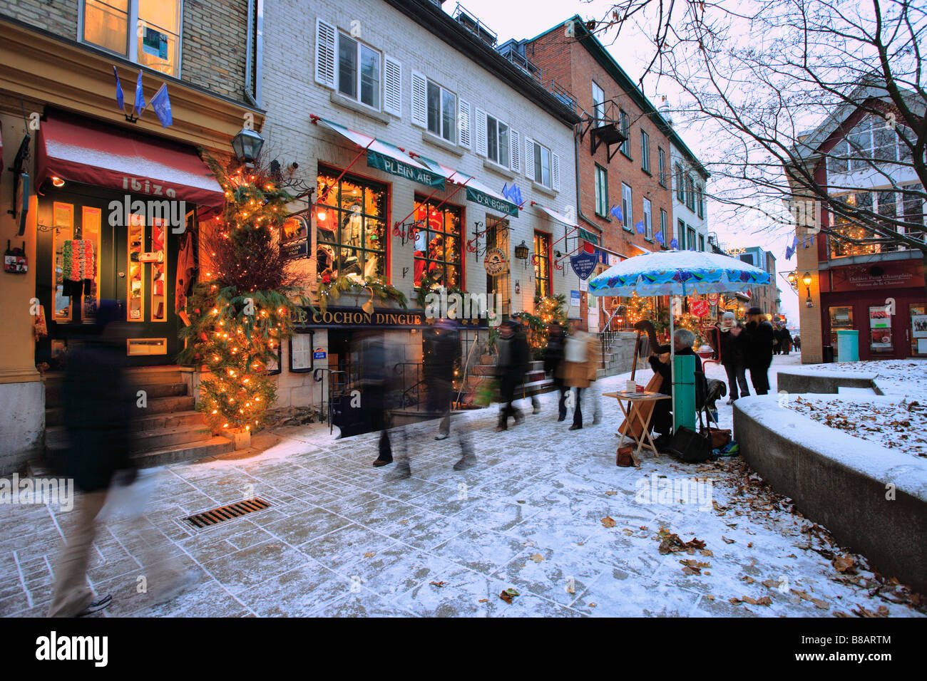 Petit-Champlain street Quartier Petit-Champlain, Quebec City, Quebec ...