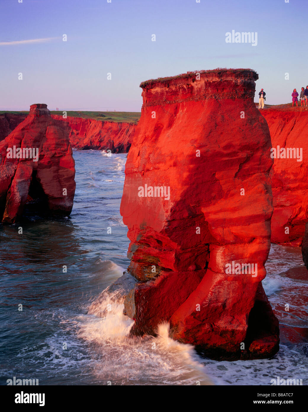 Cliffs Shore La Belle Anse Sunset, Iles-de-la-Madeleine, Quebec Stock ...