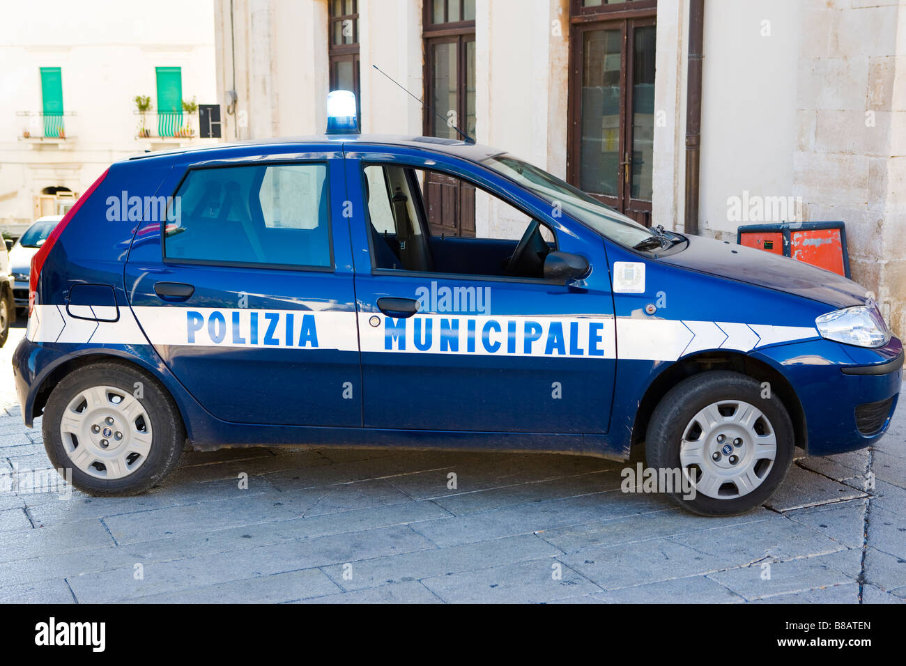 Polizia police car Alberobello Puglia Italy Stock Photo - Alamy