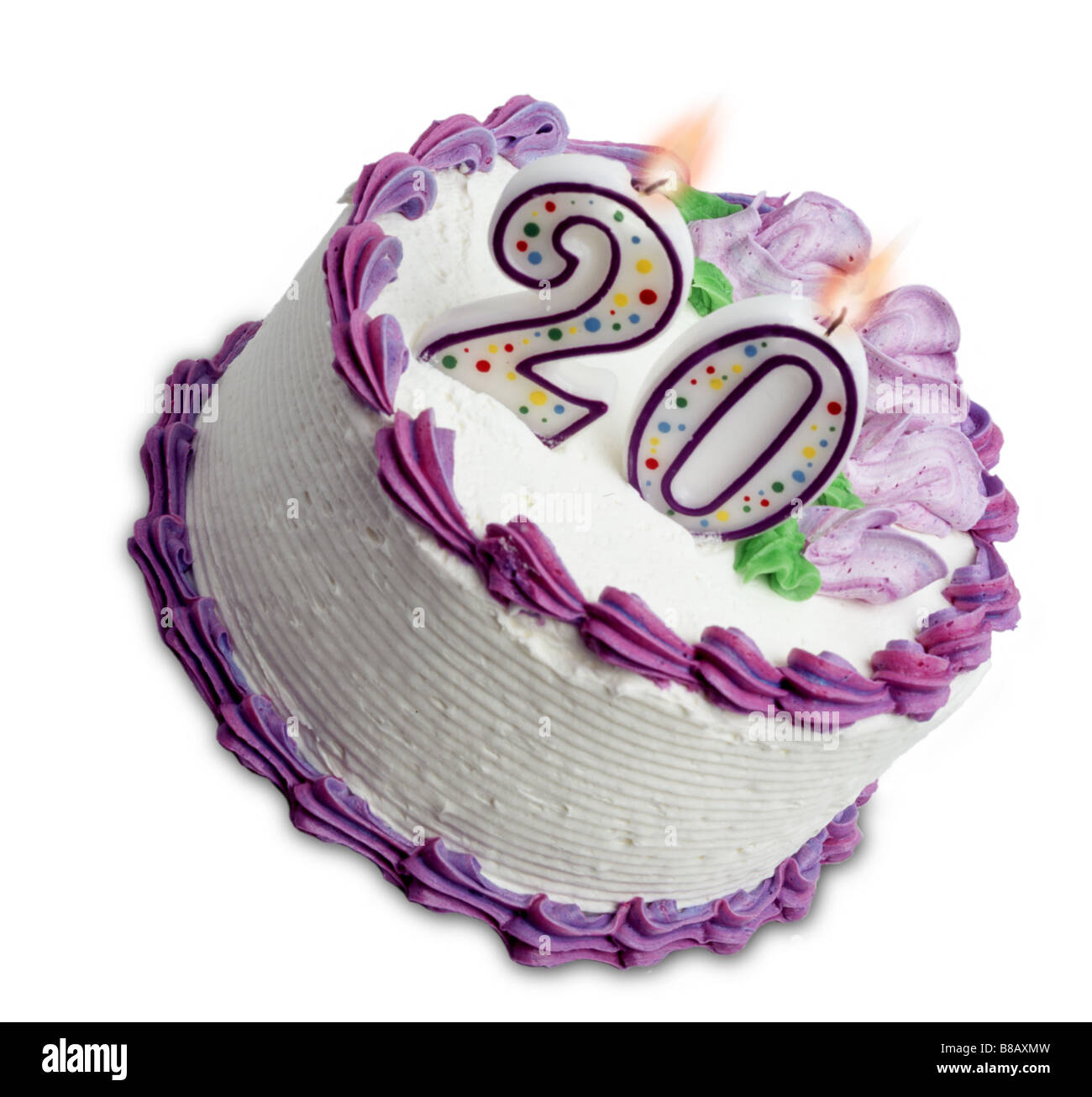 Birthday Cake 20 Candles Stock Photo - Alamy