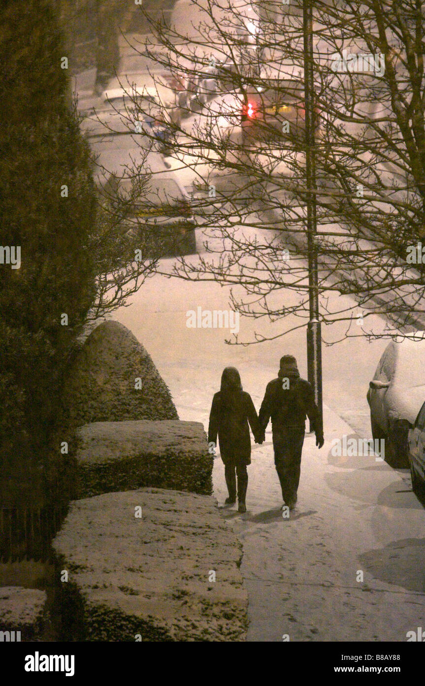 walking in heavy snow, London Stock Photo - Alamy