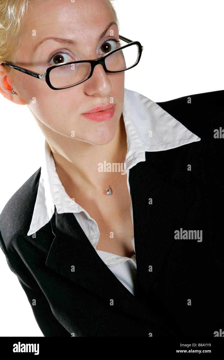 office worker girl woman pretty looking lady admin good Stock Photo - Alamy