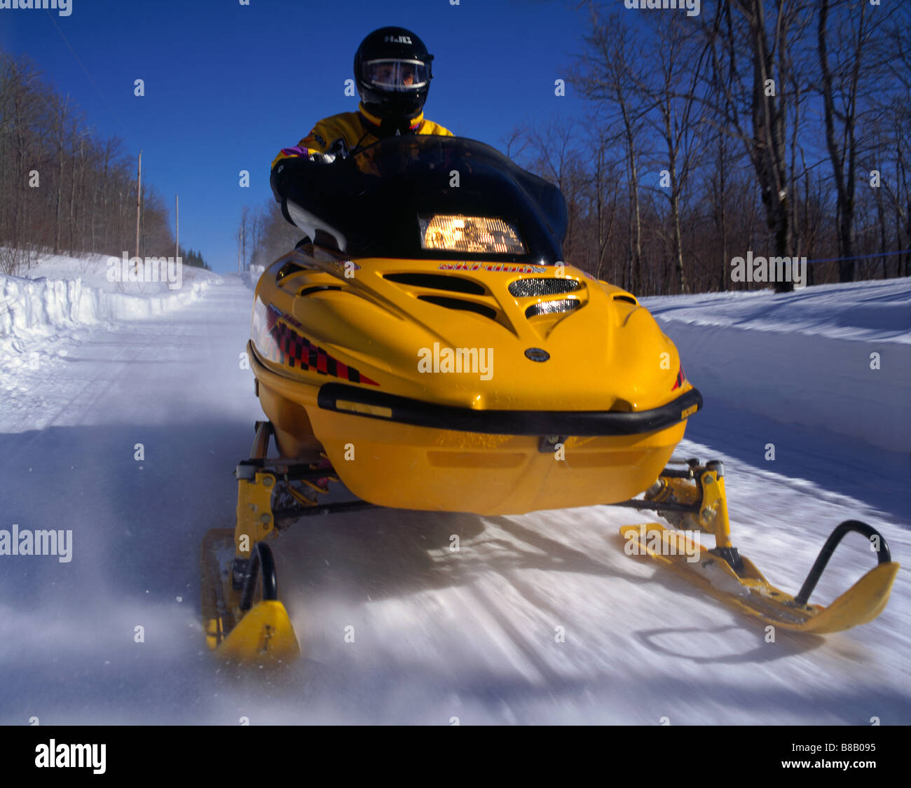 Snowmobile Motion, Saint-Fortunat, Chaudiere-Appalaches region, Quebec ...