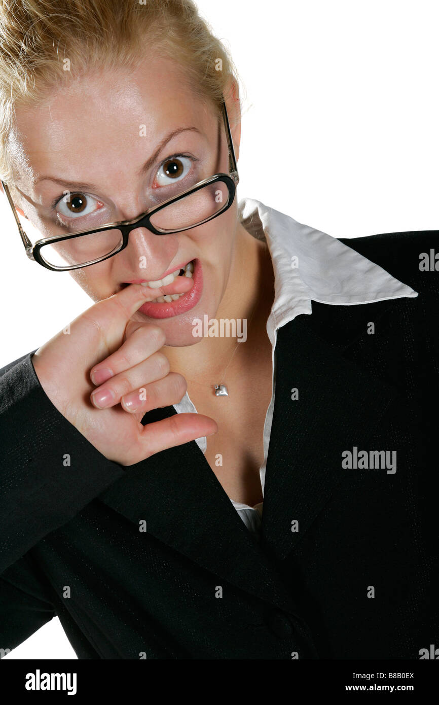 office worker girl woman pretty looking lady admin Stock Photo - Alamy