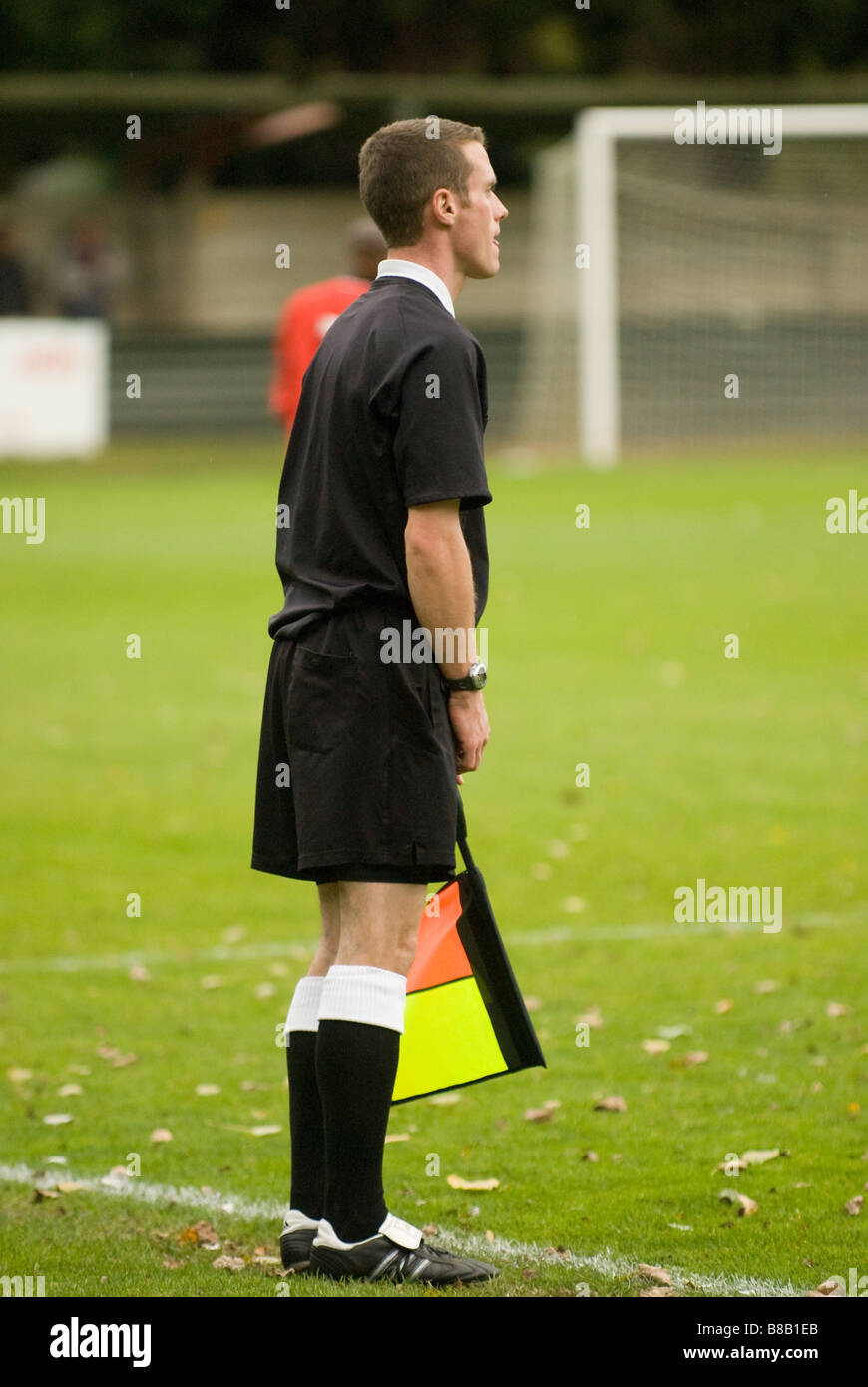 Linesman at football match Stock Photo - Alamy