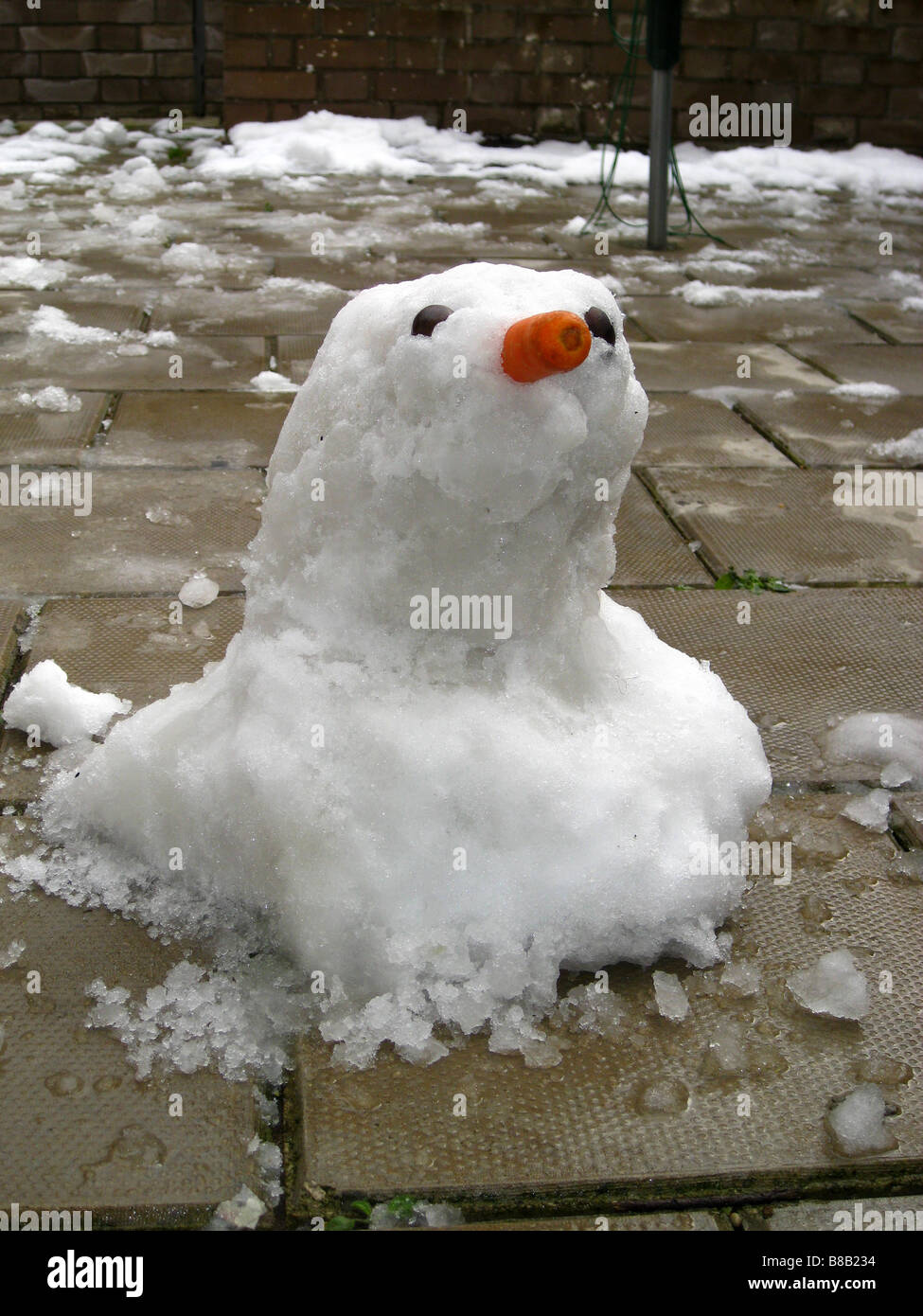 A snow man at winter in London, England, uk Stock Photo - Alamy