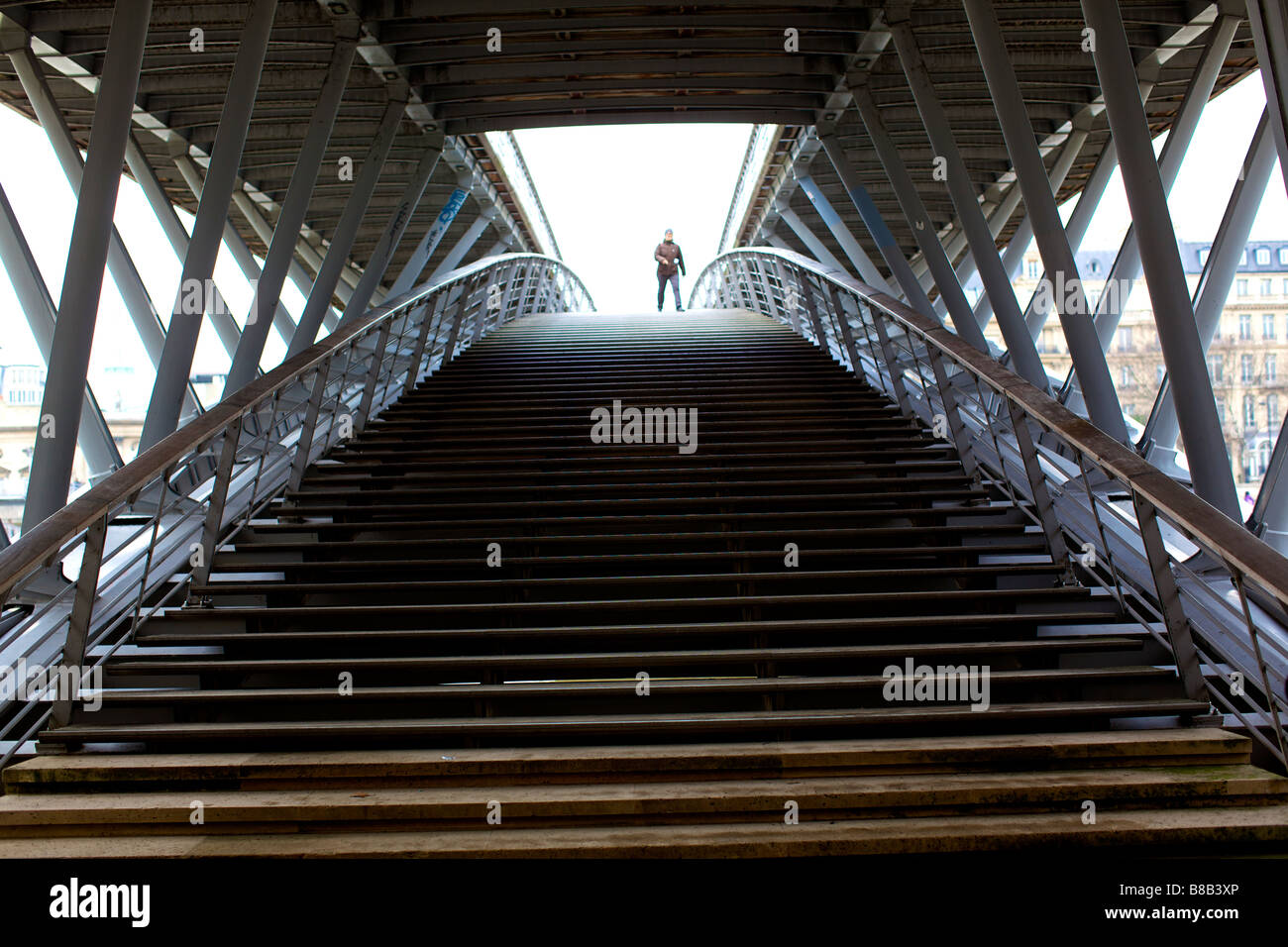 Stairs of bridge over River Sienne Stock Photo - Alamy