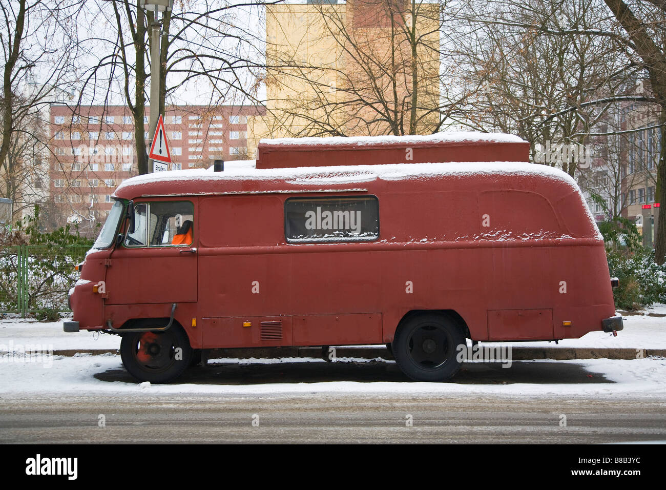 red camper van Stock Photo - Alamy