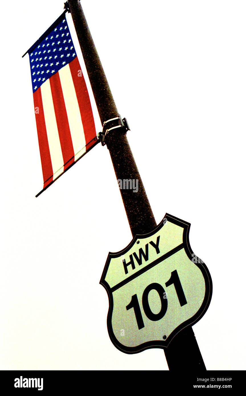 Close up american flag road sign hi-res stock photography and images ...