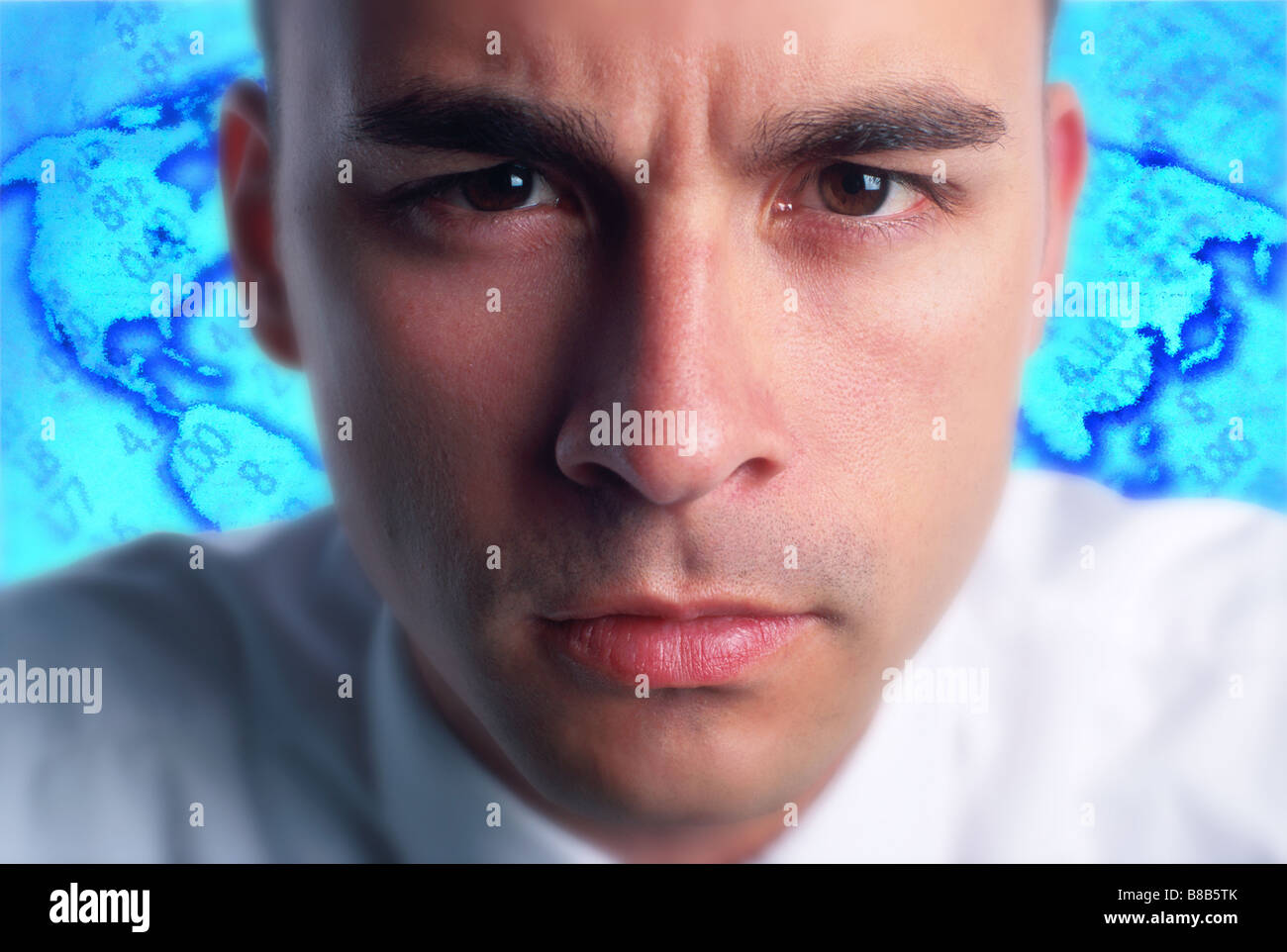 FV3843, Trevor Bonderud; Young Man Close-Up Globe Background Stock ...