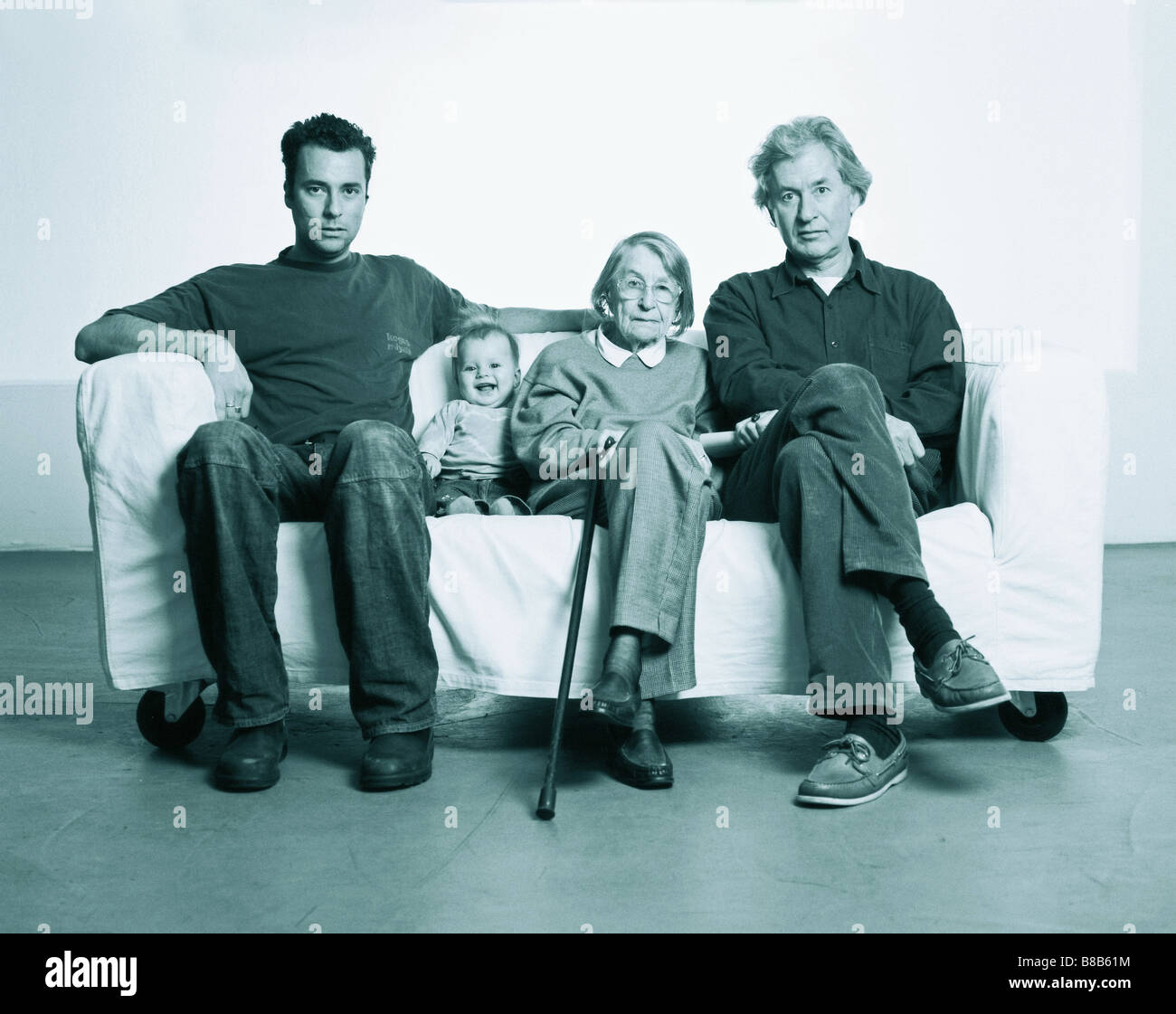 Four generations of a family Stock Photo - Alamy