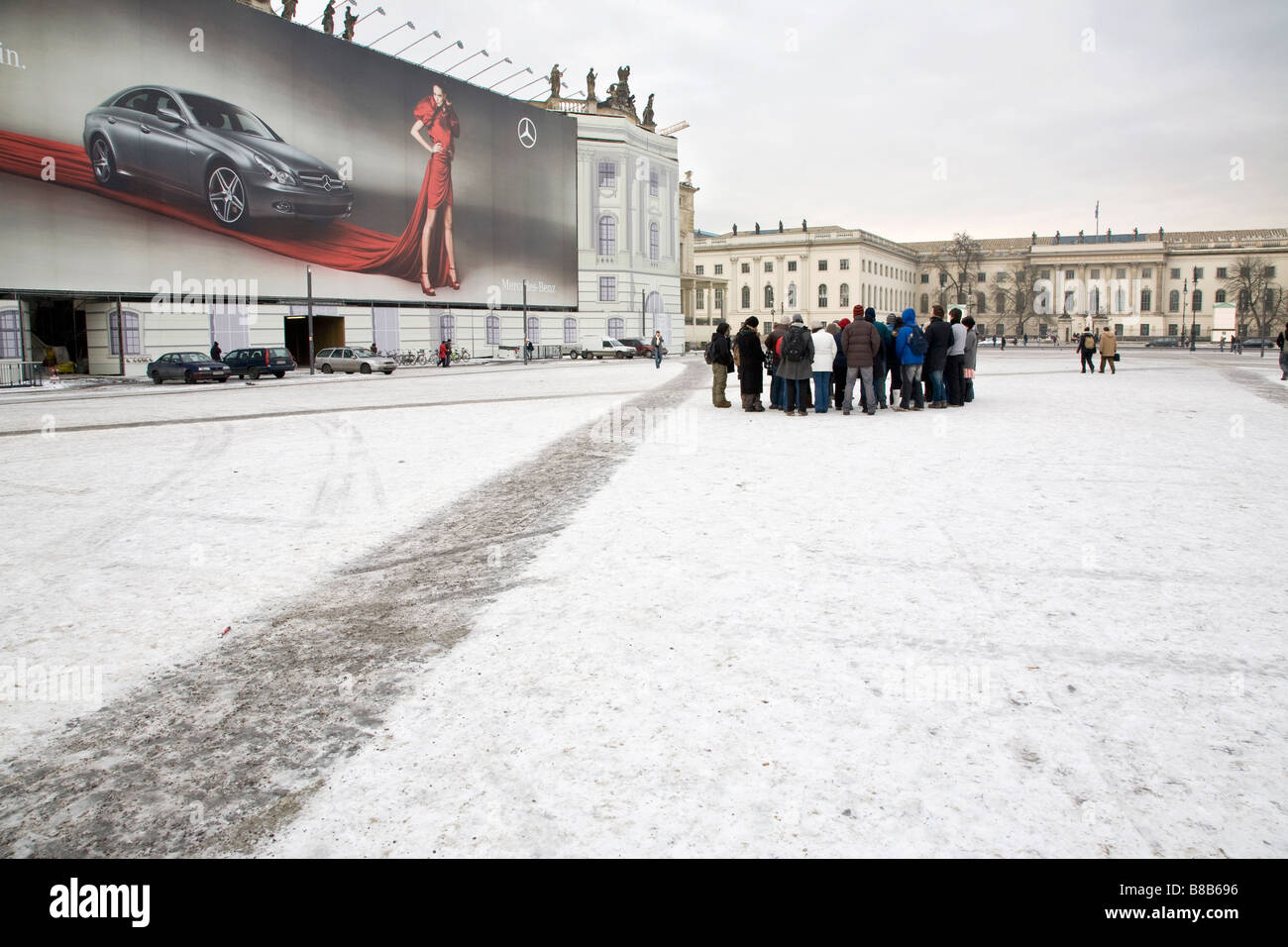Tourist group in a snowy Berlin Stock Photo - Alamy