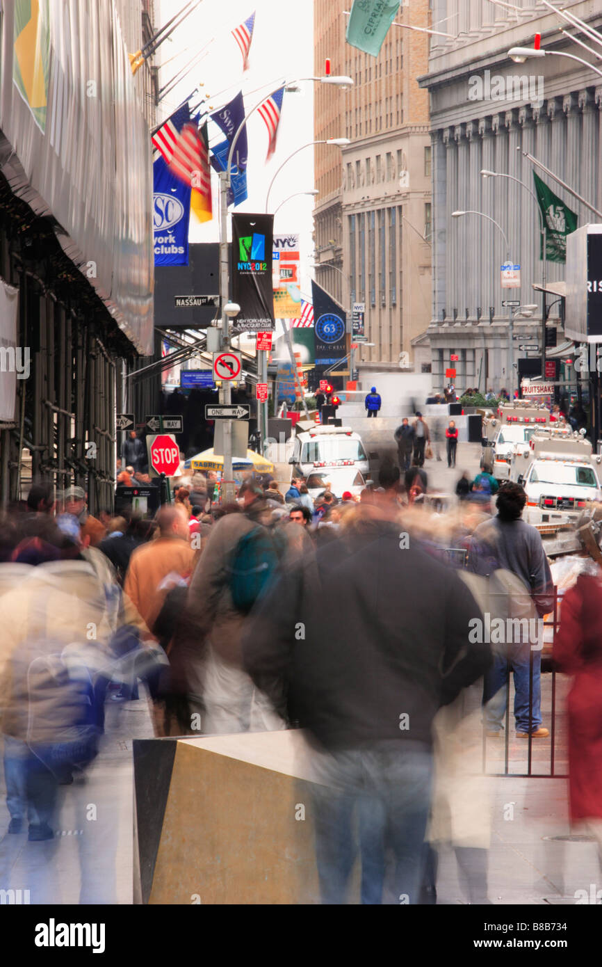 Crowd People Wall Street from Broadway, New York City Stock Photo - Alamy
