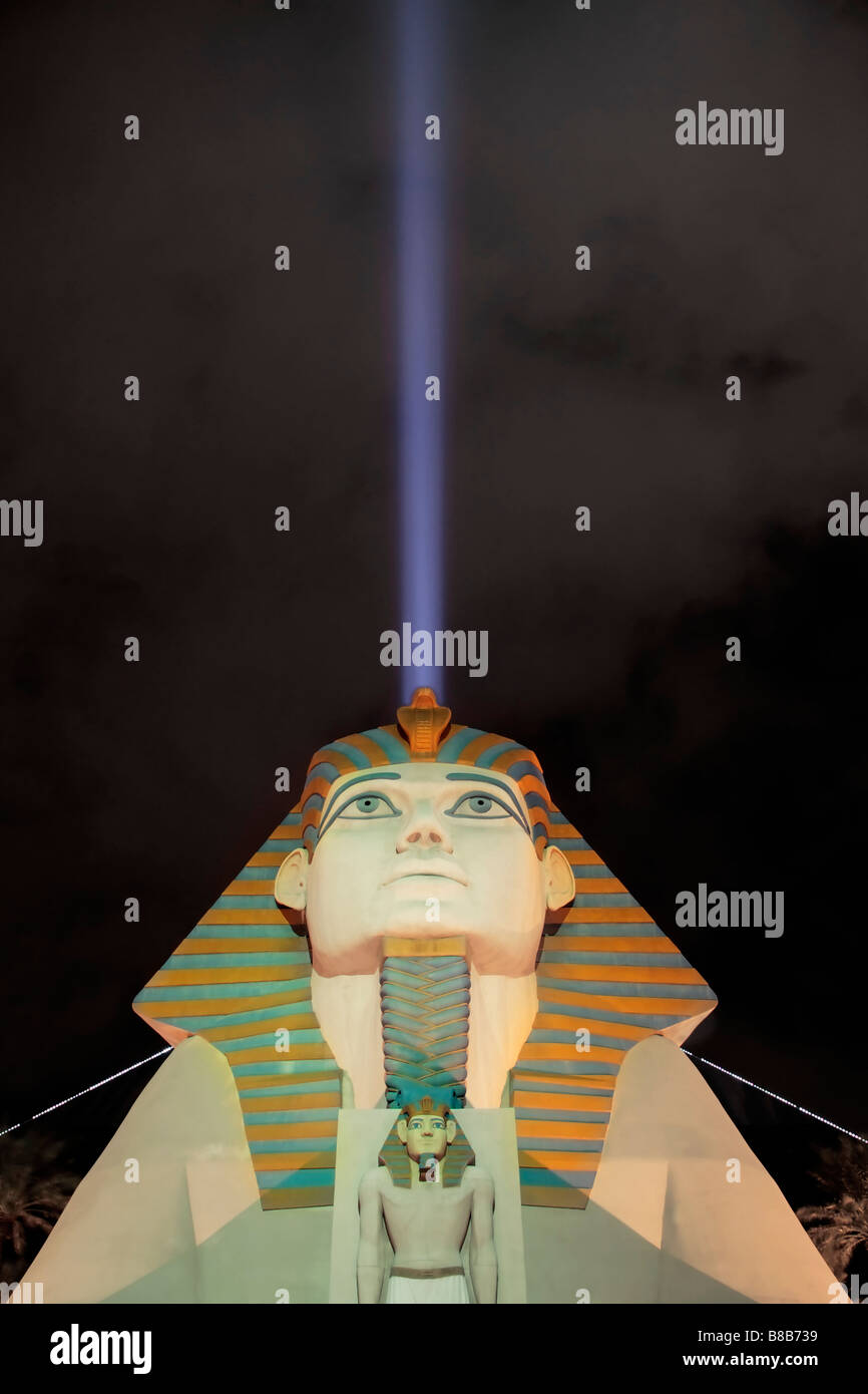 The famous Luxor Beam in Las Vegas from the front of the Sphinx Stock ...