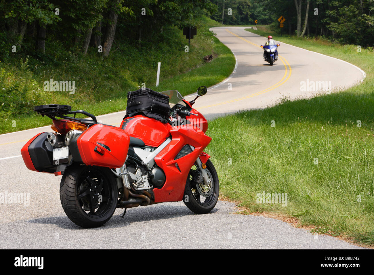 Motorcycle Skyline Drive, Shenandoah National Park, Virginia Stock ...