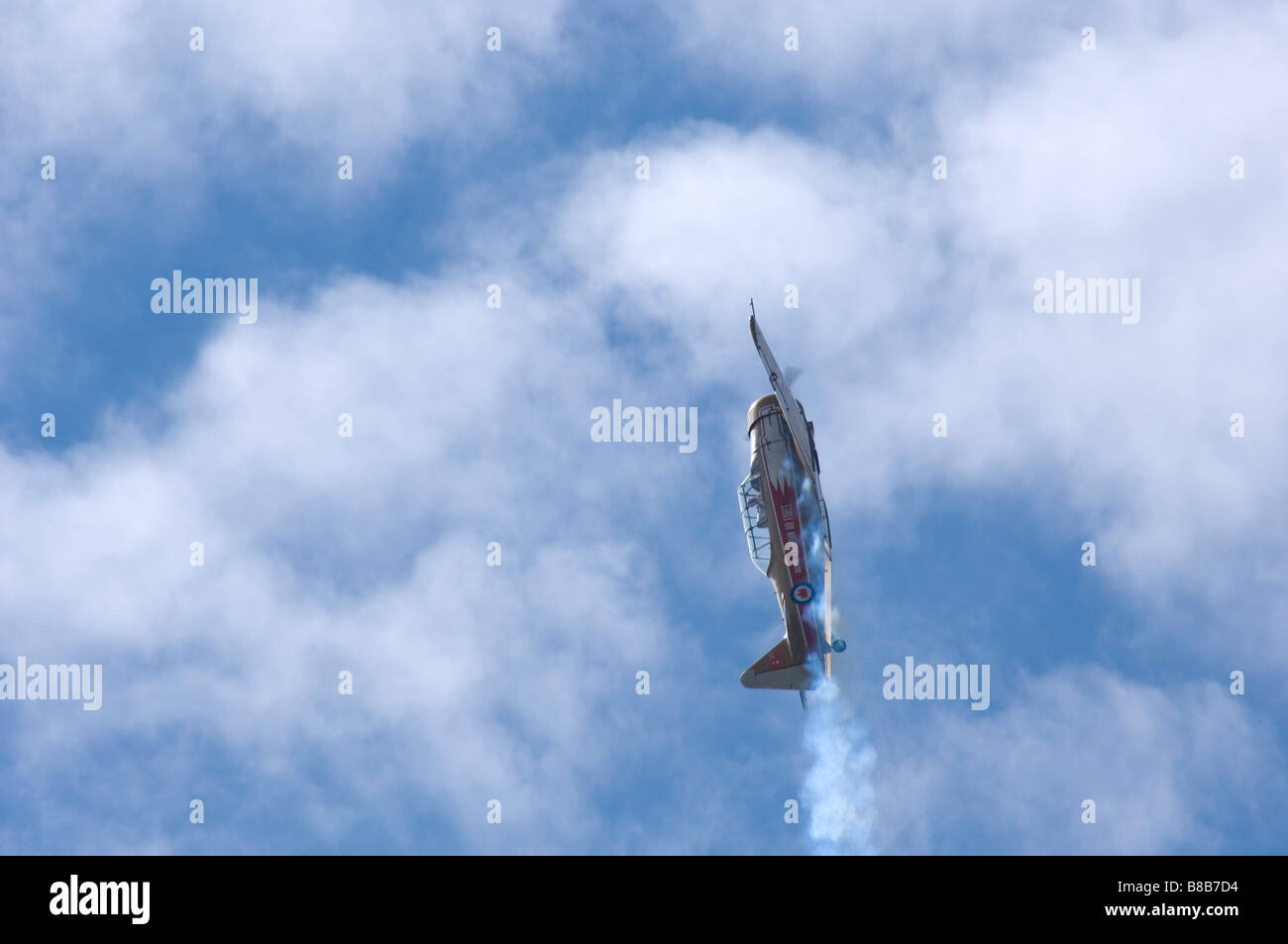 Stunt Flying WW2 Harvard Trainer, Yellowknife Airshow, Yukon Stock ...