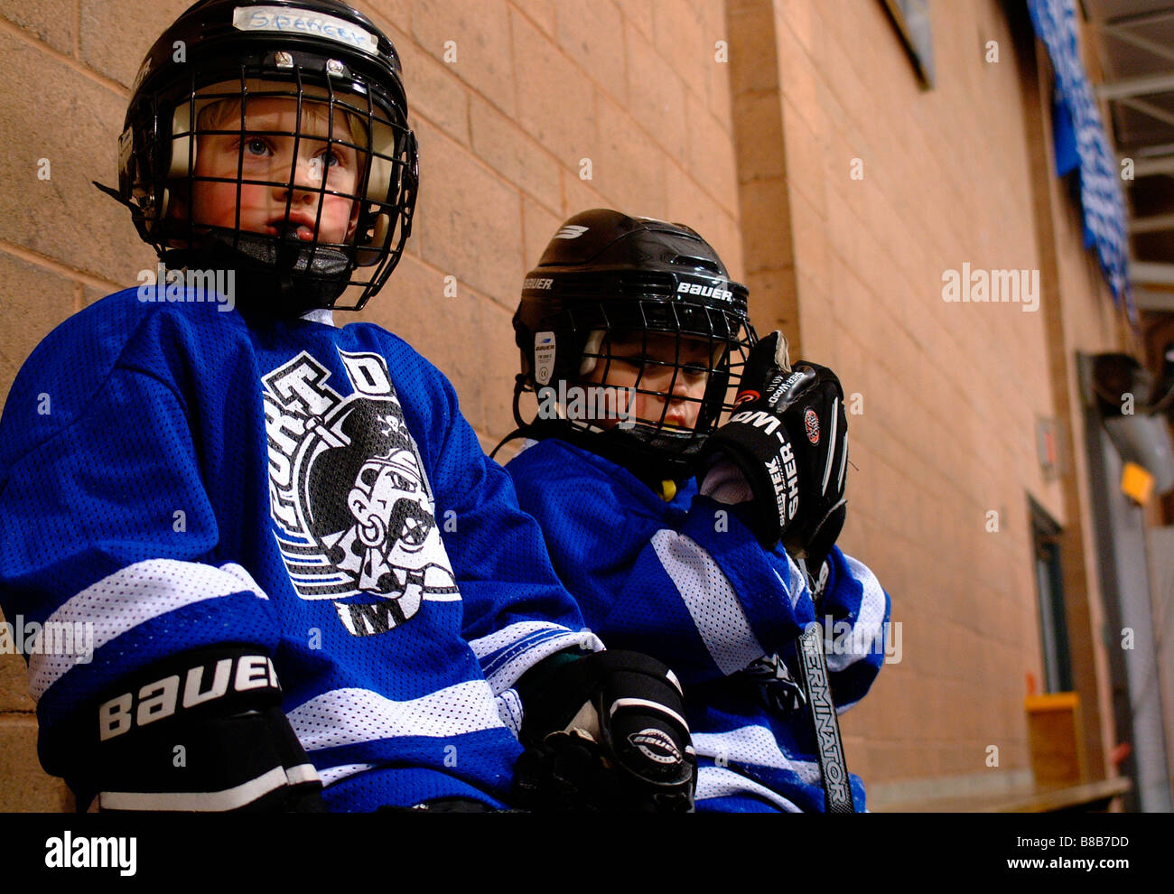 FV3994, Silver Parrot ; Two Boys Hockey Uniform Stock Photo - Alamy