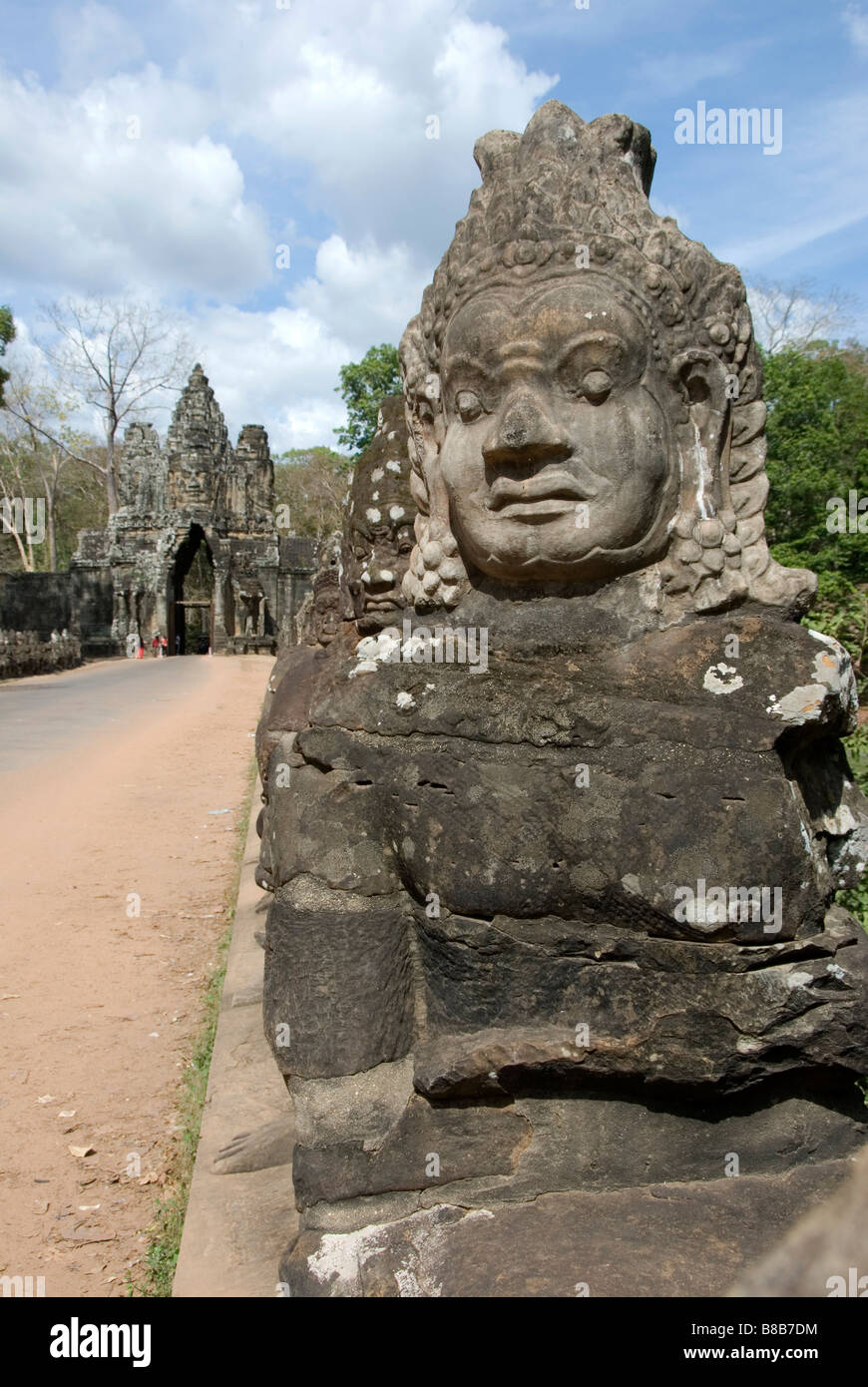Statue lined bridge at Angkor Wat, Cambodia Stock Photo - Alamy