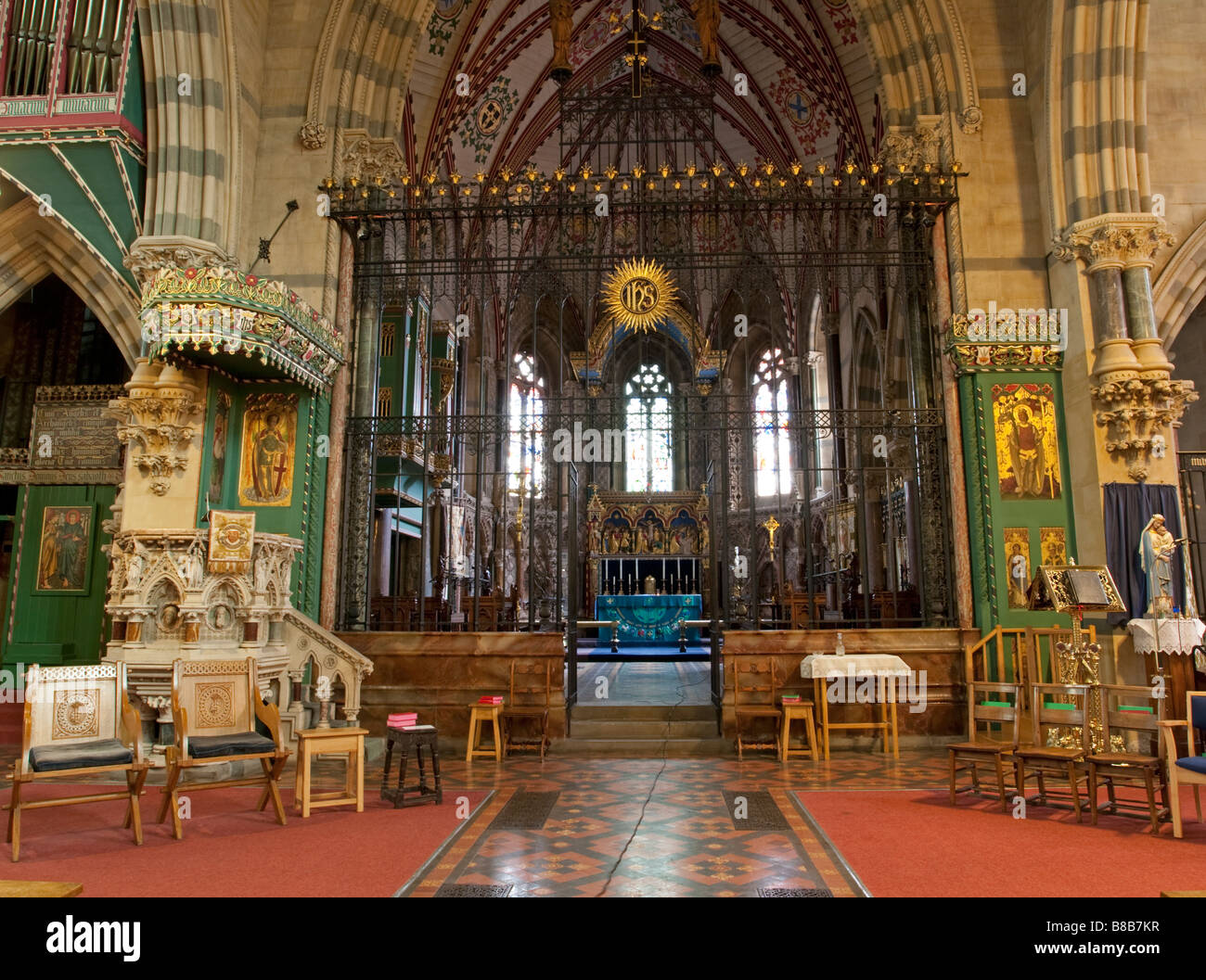 Inside Anglican high Church of England All Saints Cheltenham UK Stock ...