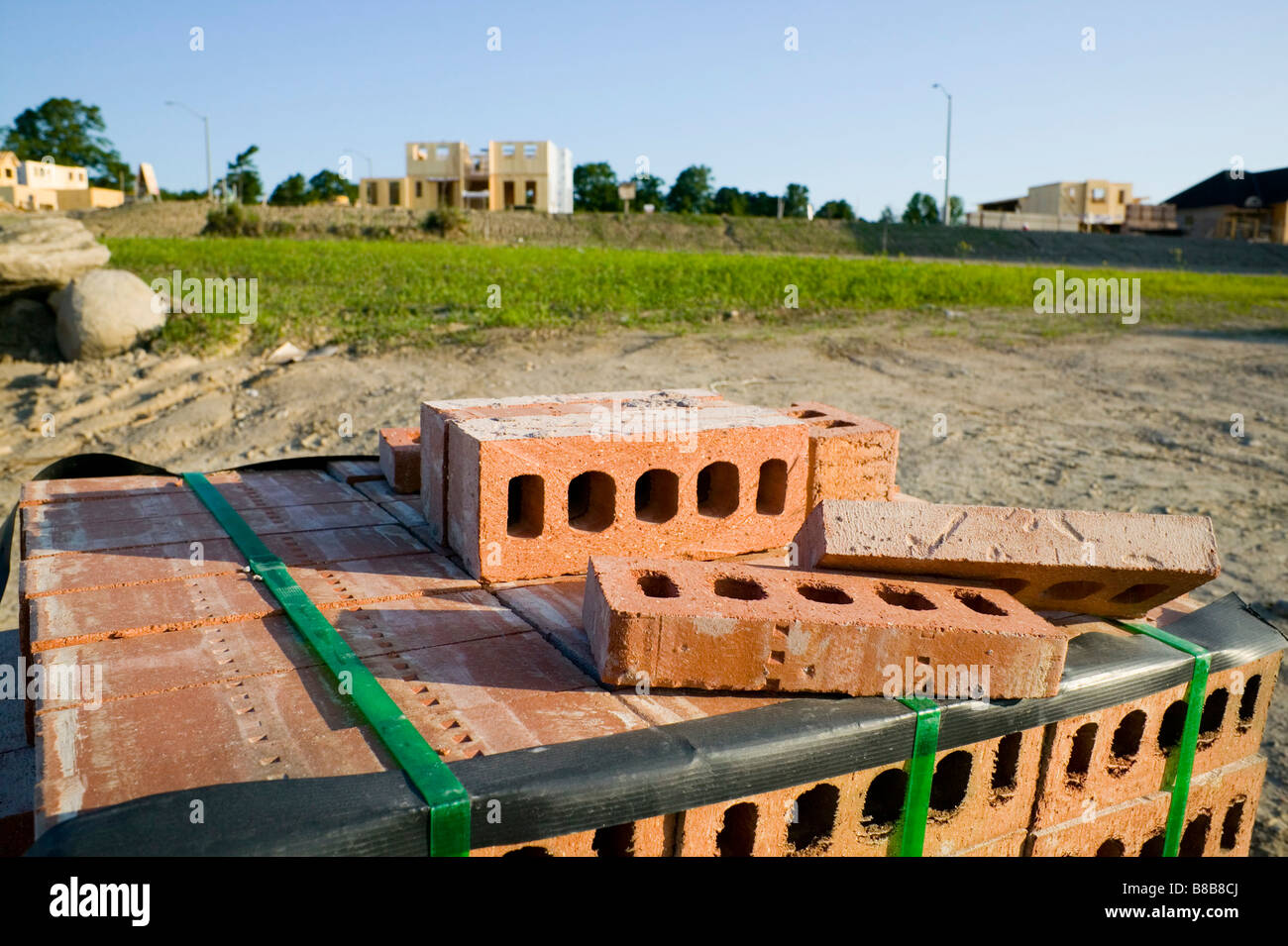 Stack Bricks Construction Site Stock Photo - Alamy