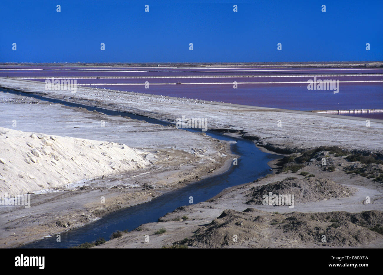 Salt Pans & Piles of Salt at the Midi Salt Works, the Salins-du-Midi ...