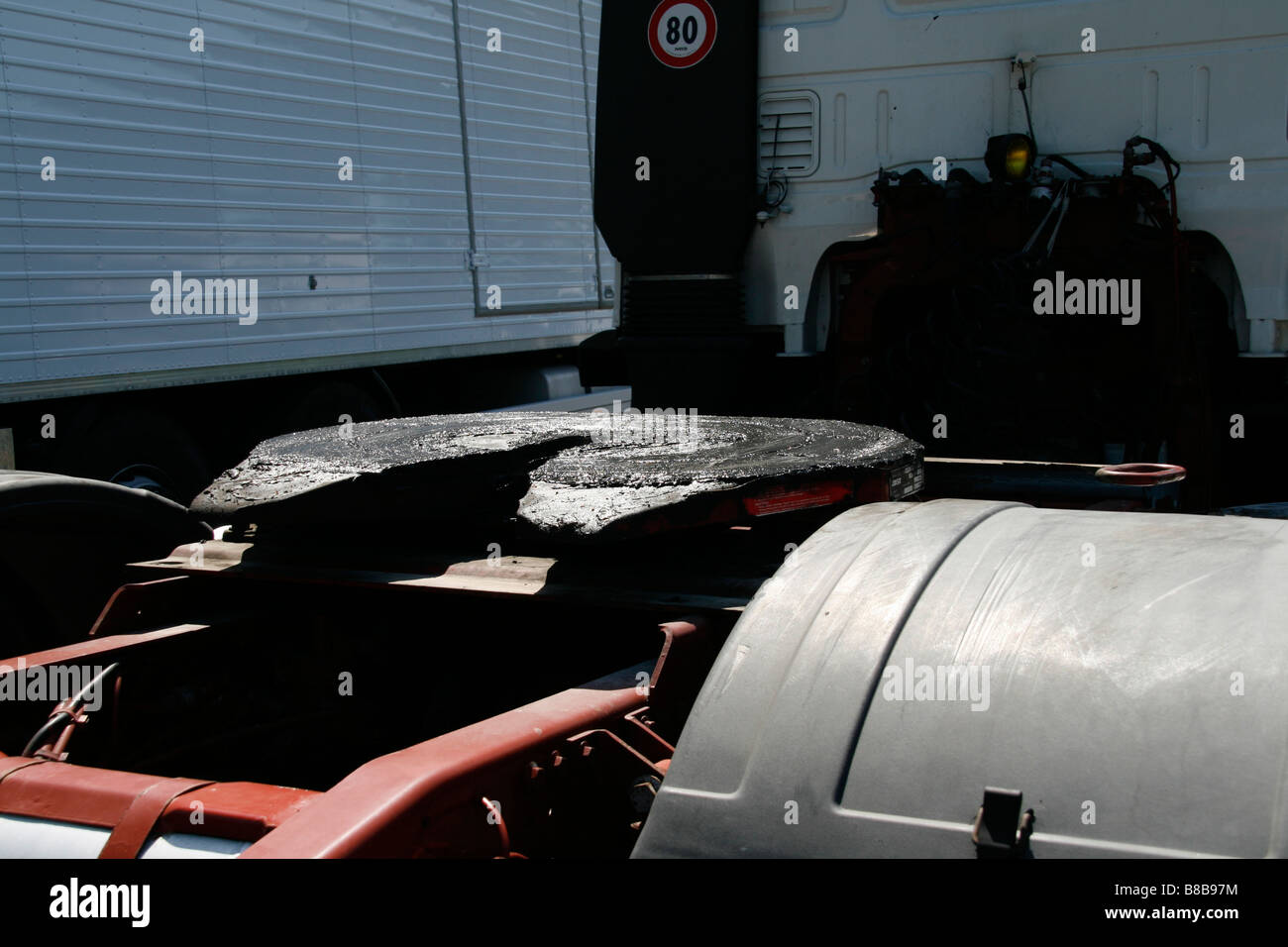 detail of hgv lorry without container load Stock Photo - Alamy