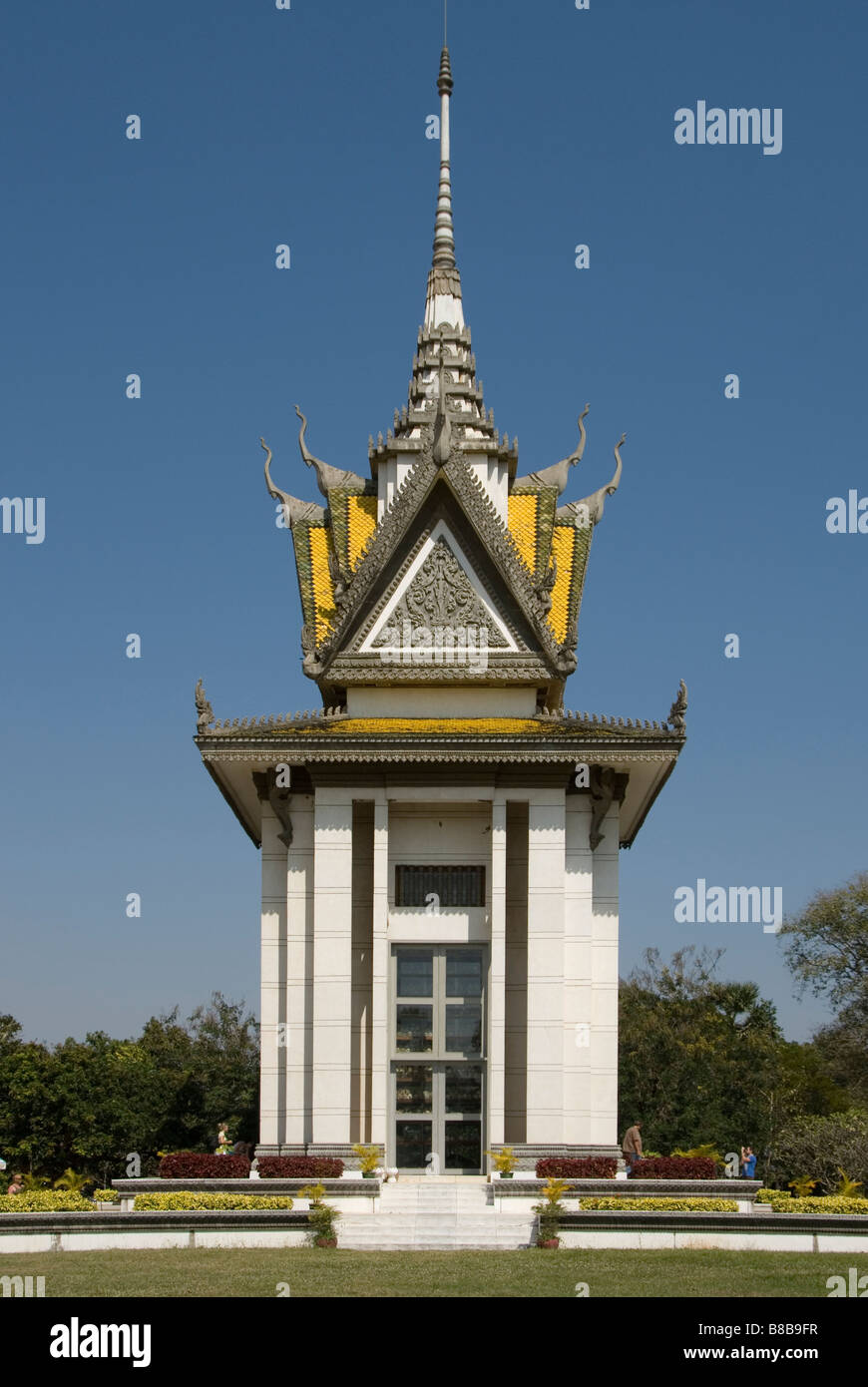 Memorial shrine of skulls and bones of victims of Pol Pot and the ...