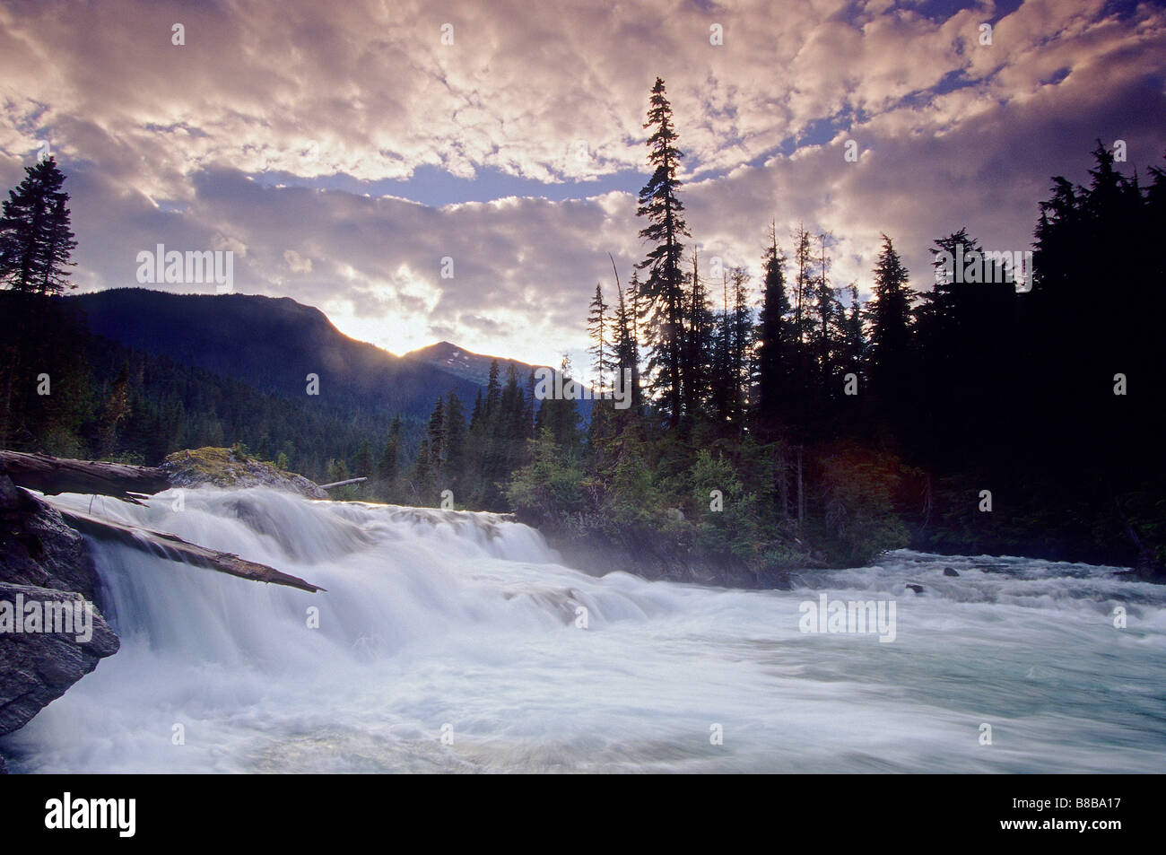 Isaac River Falls, Bowron Lake Park, British Columbia Stock Photo - Alamy