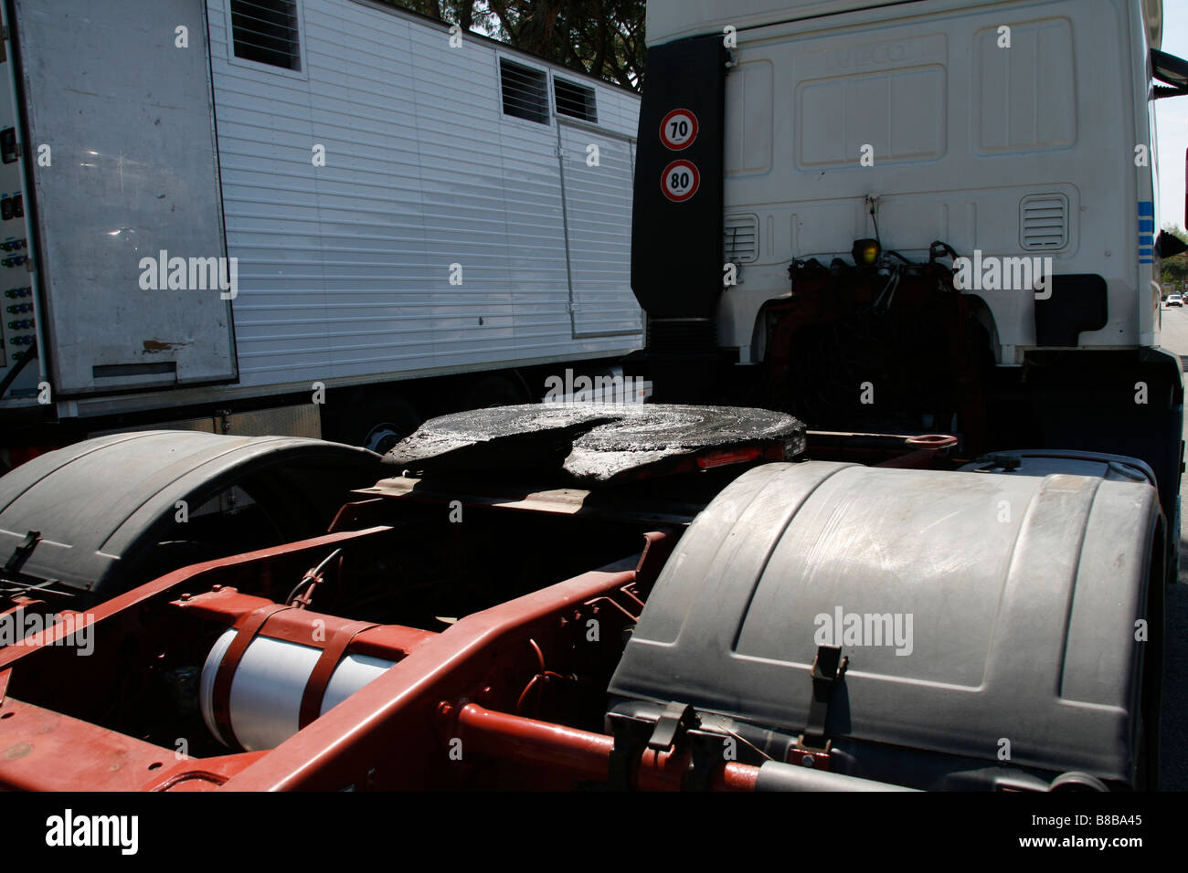 detail of hgv lorry without container load Stock Photo - Alamy