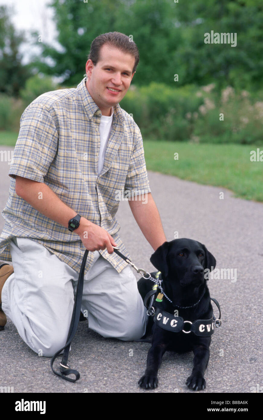 Man Seeing Eye Dog Stock Photo - Alamy