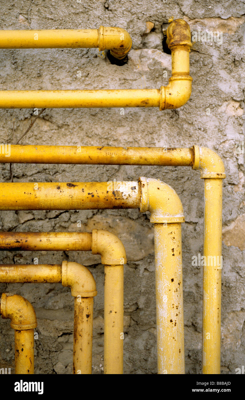 Gas Pipes Building Stock Photo - Alamy