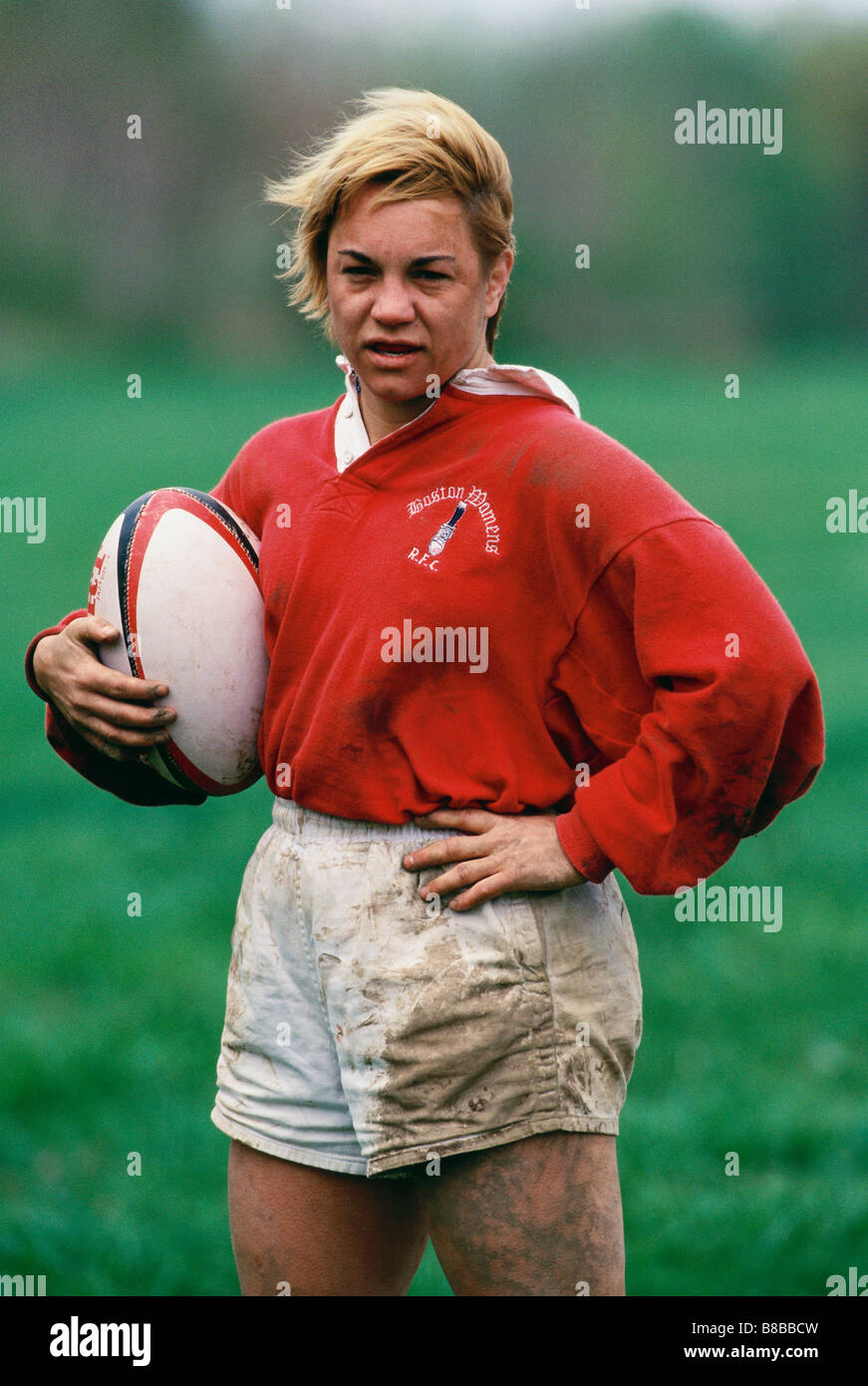 Woman rugby player Stock Photo - Alamy