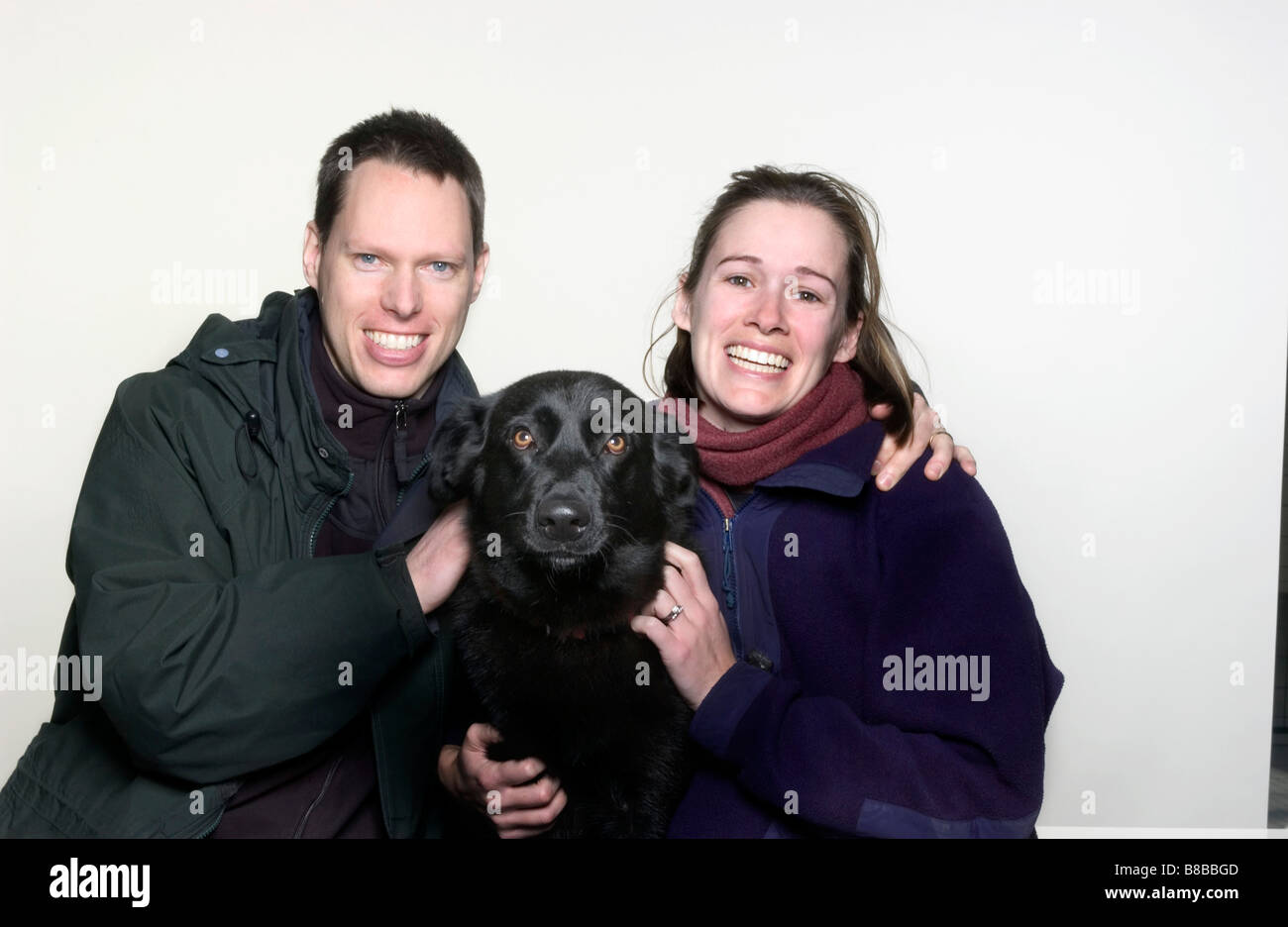 Portrait Black Lab/Shepard Mix owners Stock Photo - Alamy