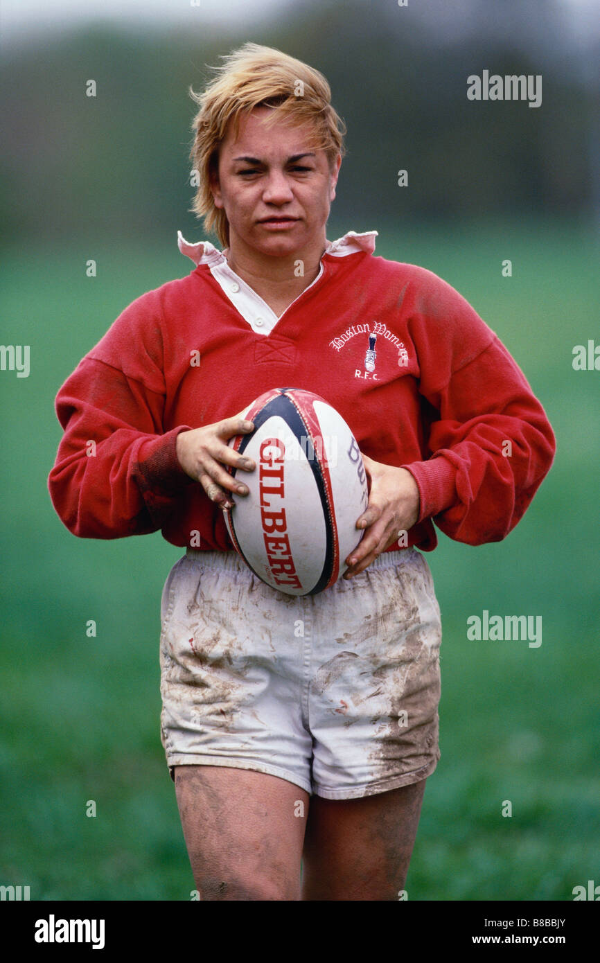 Woman rugby player Stock Photo - Alamy