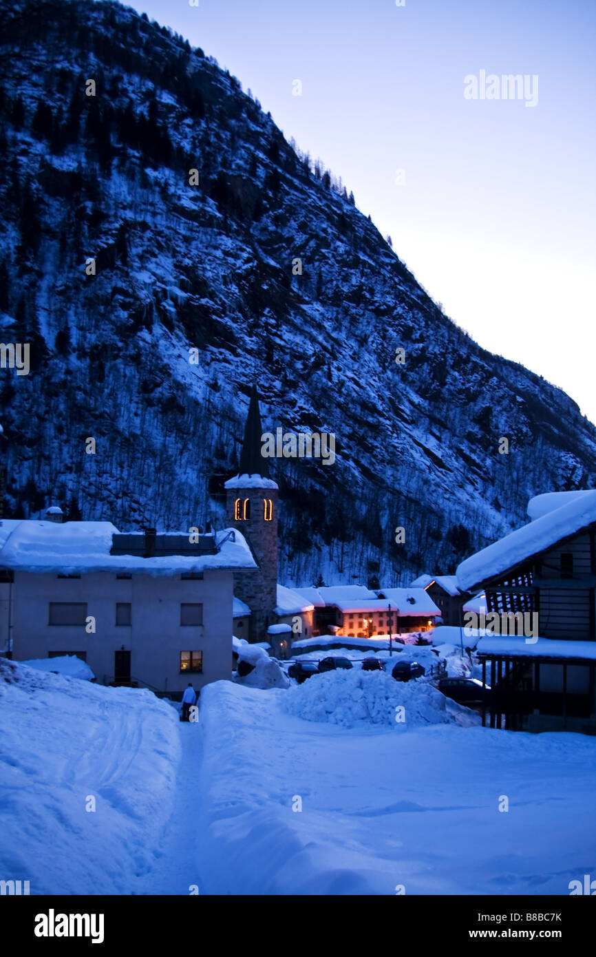 Alagna Italy very snowy Stock Photo - Alamy