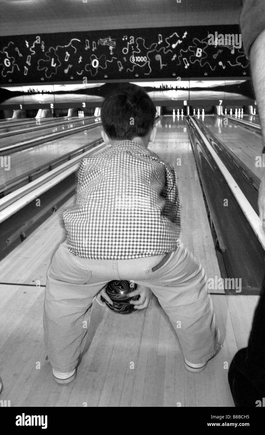 Brian Summers; B/W Boy Bowling Stock Photo - Alamy