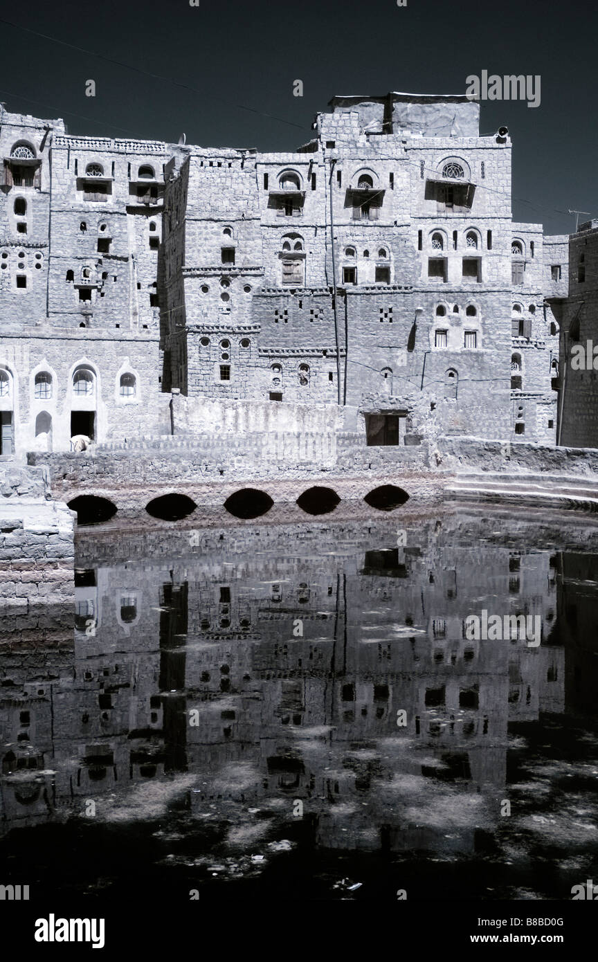 Infrared view of Hababa cistern, Yemen Stock Photo - Alamy