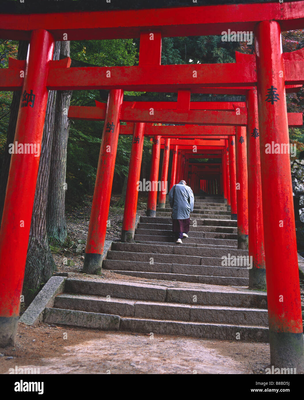 A priest ascends to his temple, Izushi, Japan Stock Photo - Alamy