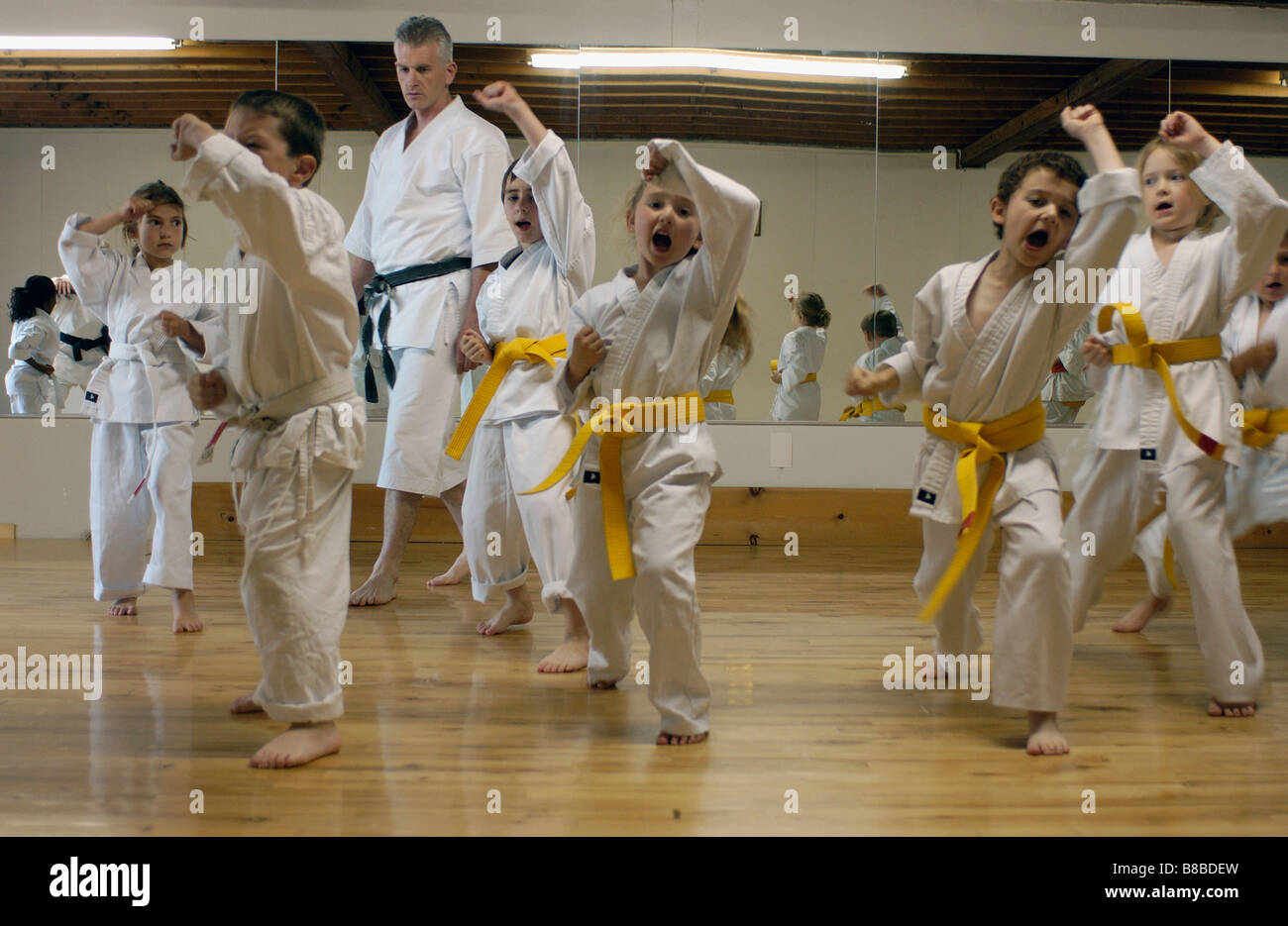 Kids Karate class Stock Photo - Alamy