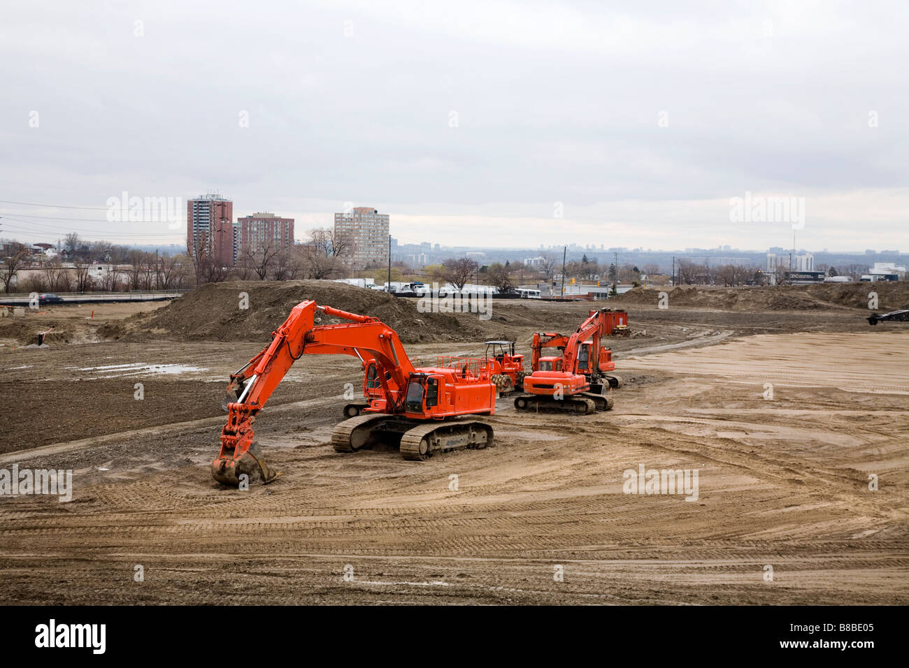 Backhoe Machines Construction Site Stock Photo - Alamy